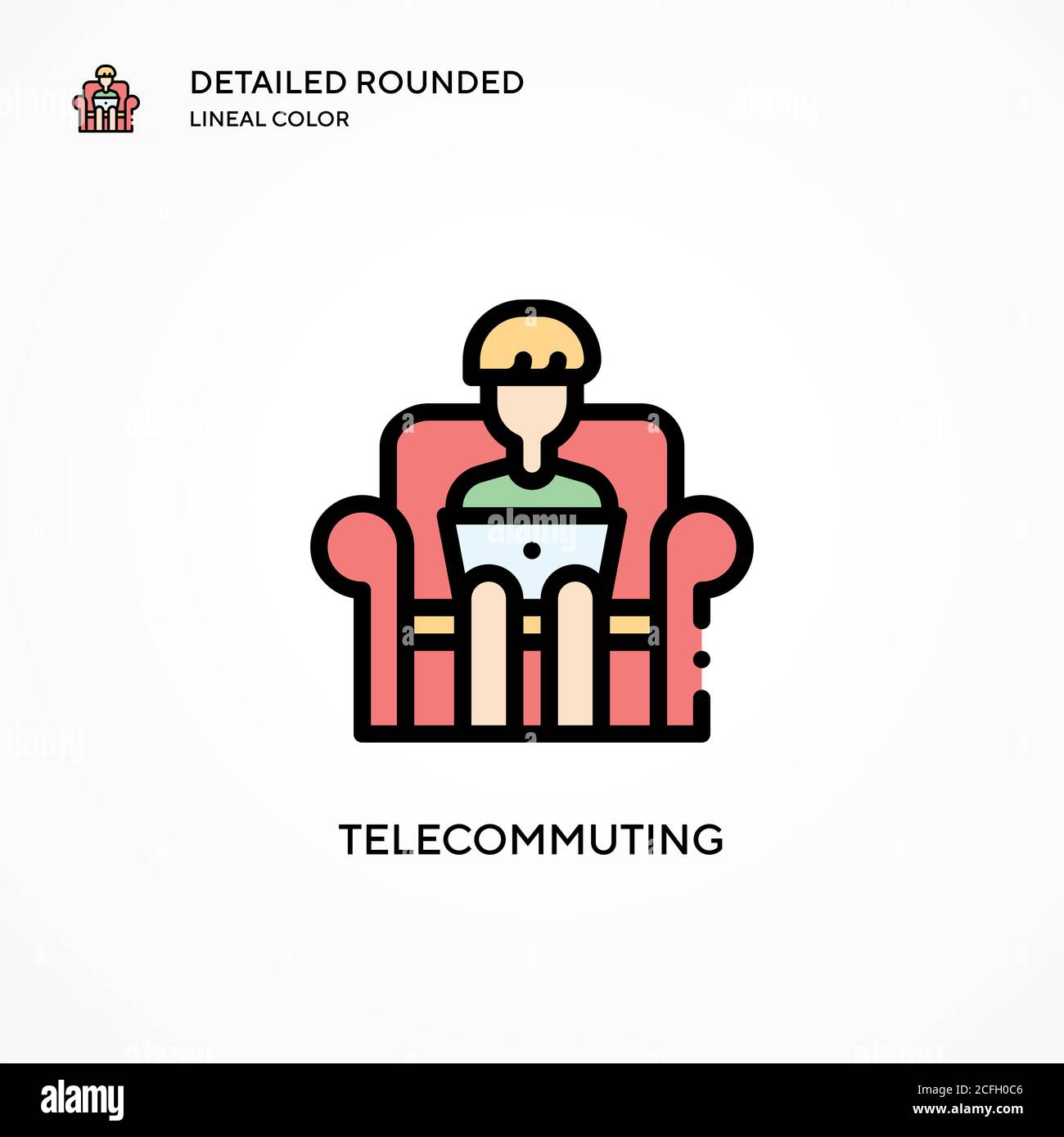 Telecommuting vector icon. Modern vector illustration concepts. Easy to ...