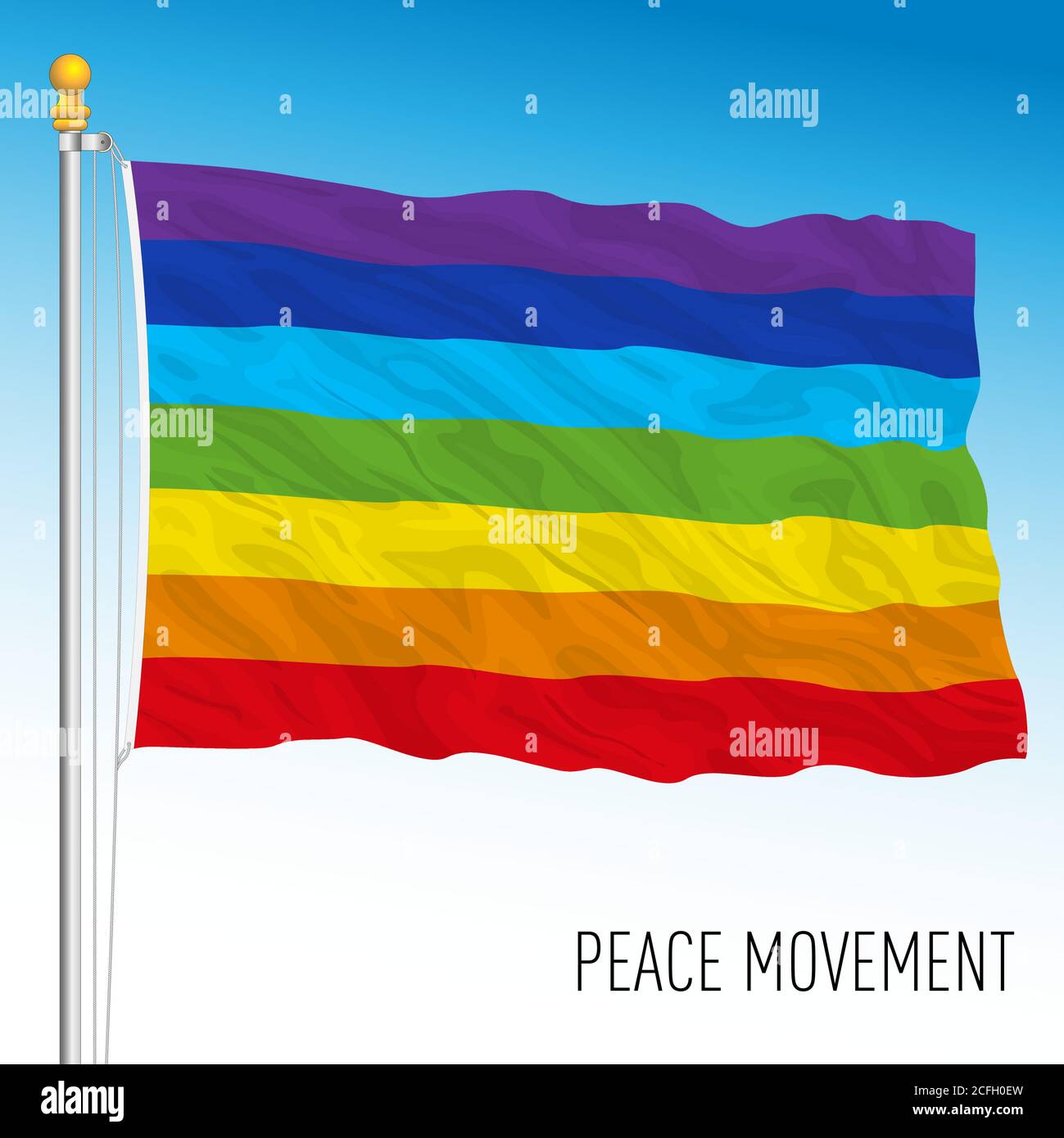 Peace movement flag, international symbol, vector illustration Stock ...
