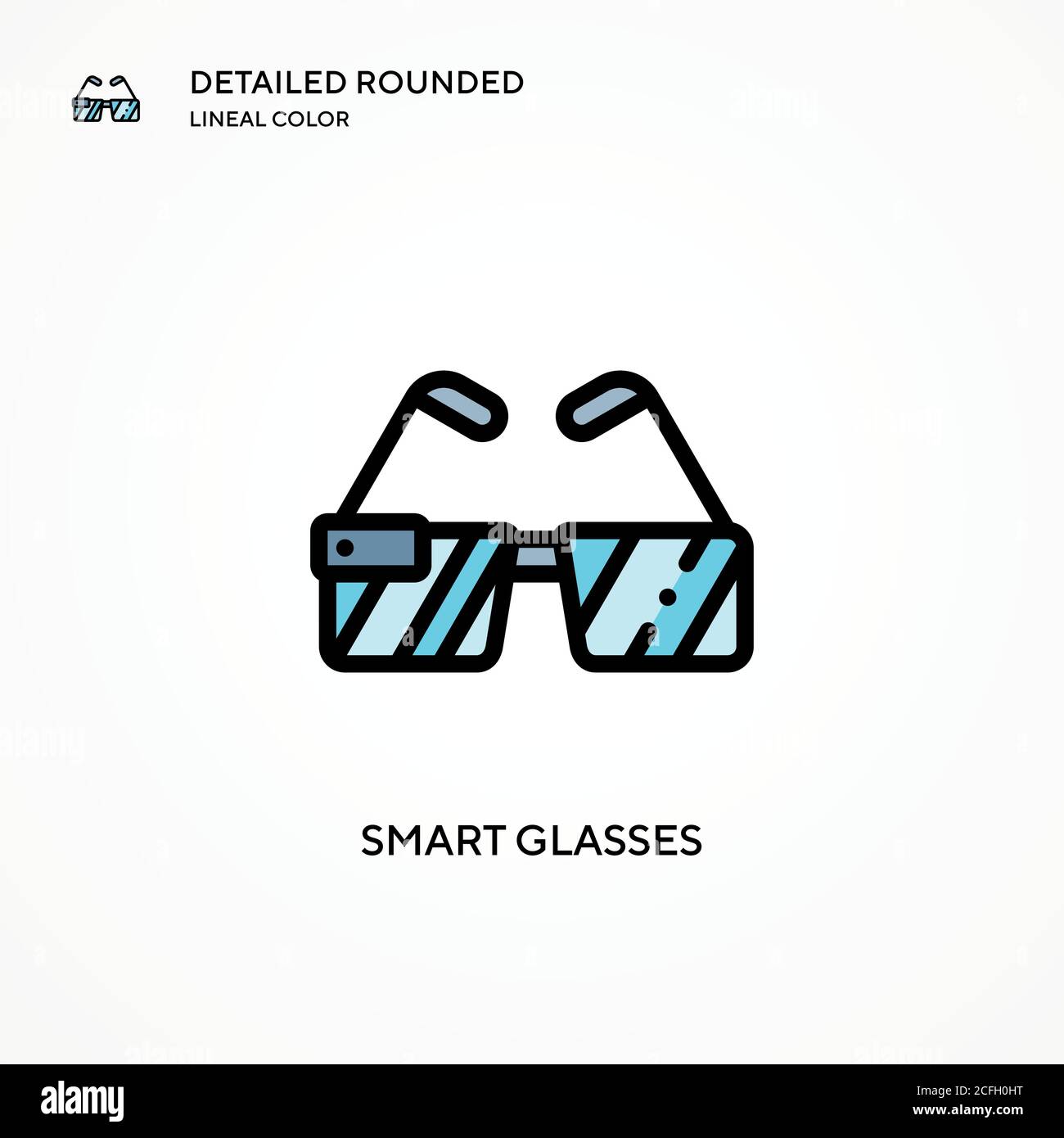 Smart glasses vector icon. Modern vector illustration concepts. Easy to ...