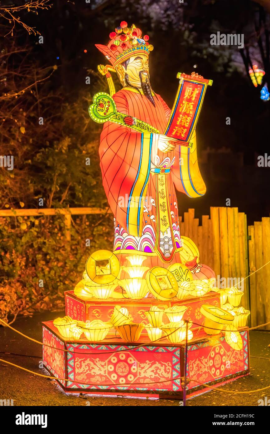 Dublin, Ireland, November 2018 Wild lights at Dublin zoo. Light ...