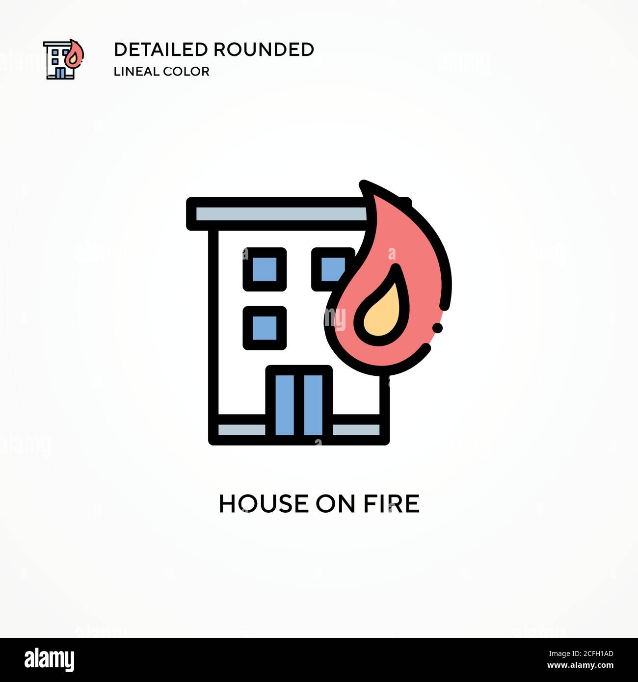 House on fire vector icon. Modern vector illustration concepts. Easy to ...