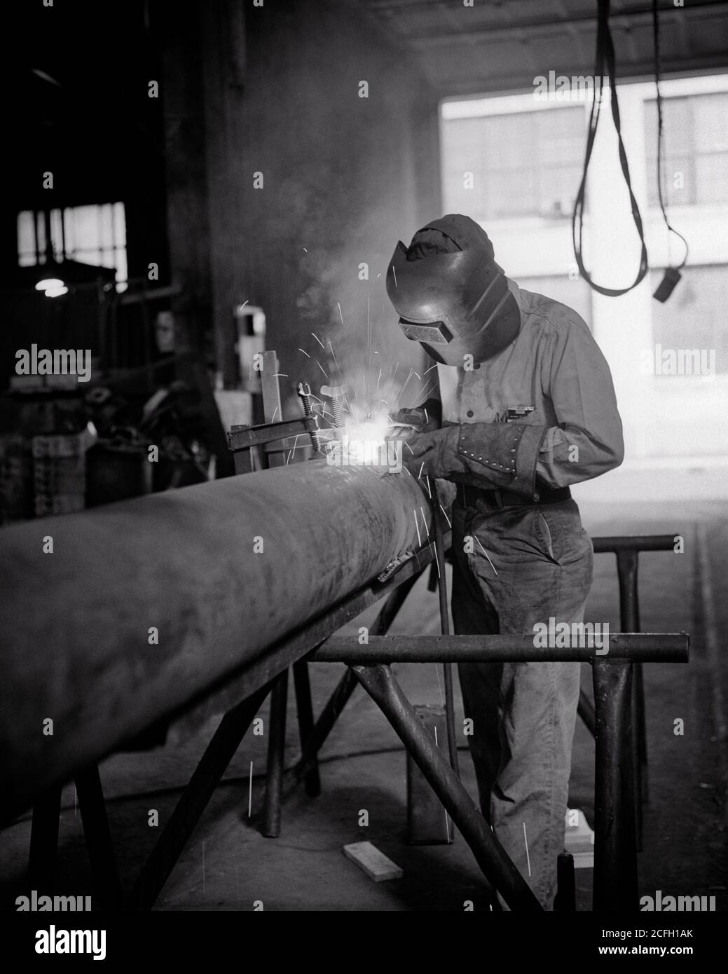 Steel Workers Black And White High Resolution Stock Photography and ...