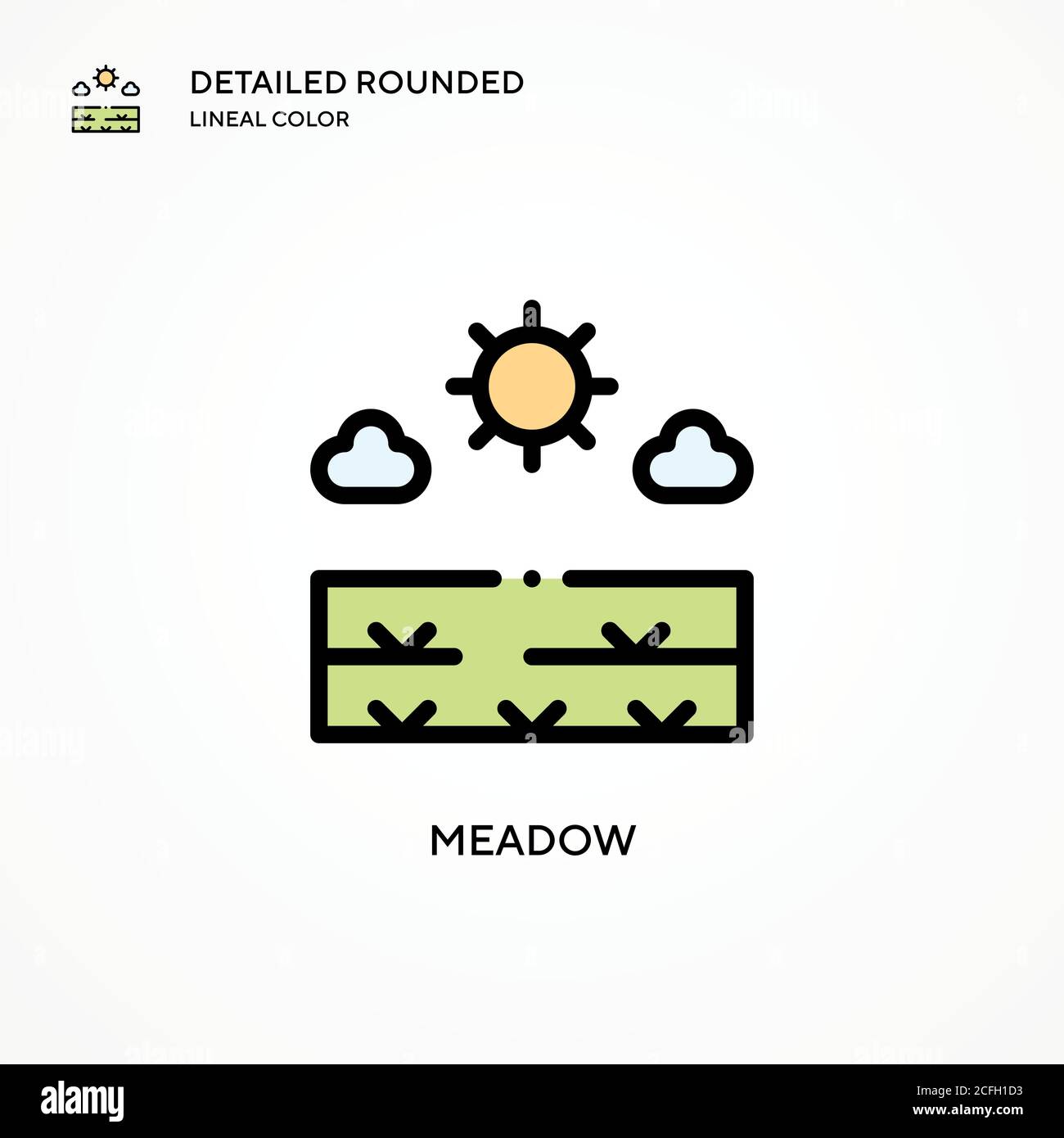 Meadow vector icon. Modern vector illustration concepts. Easy to edit ...