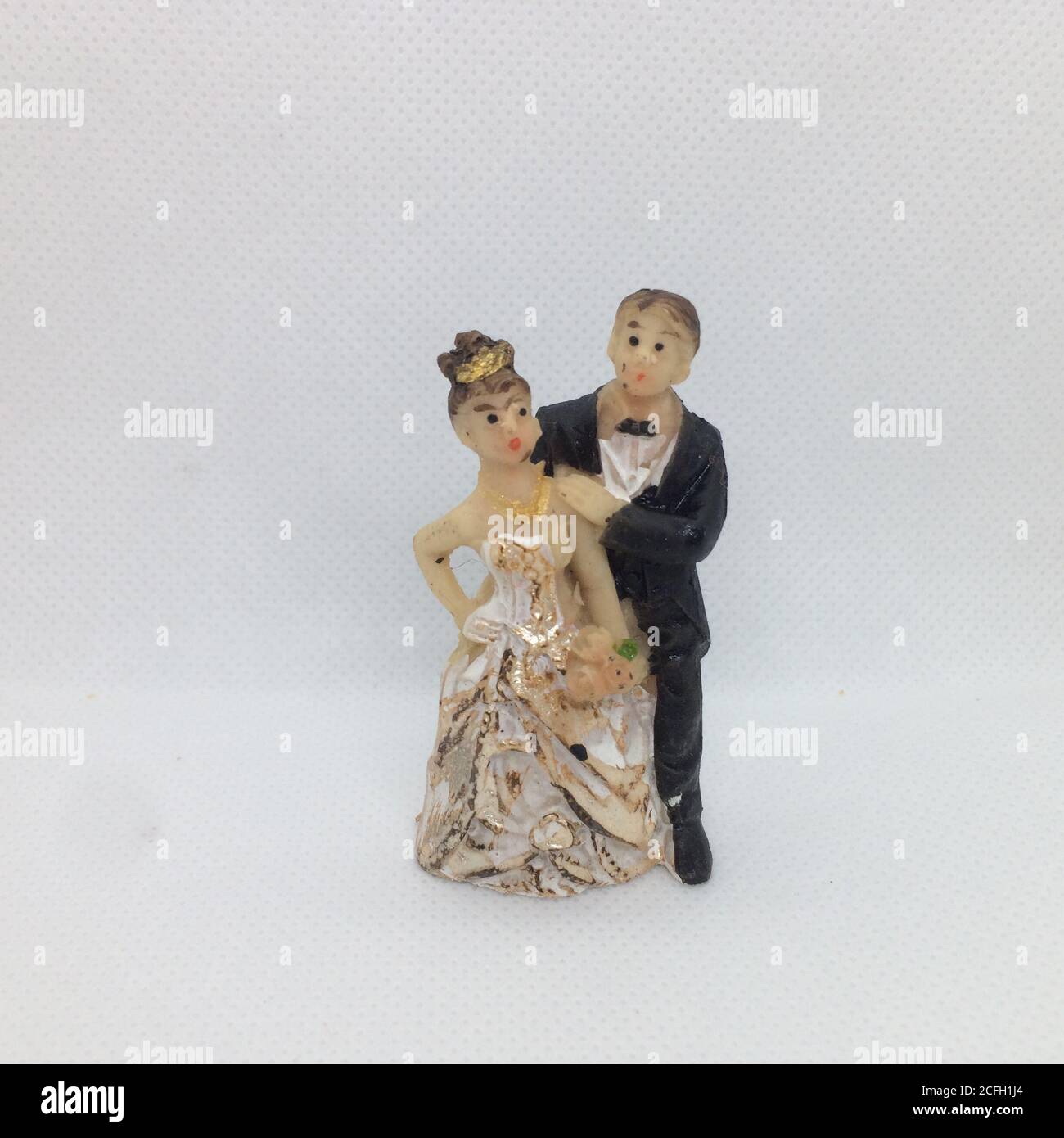 Wedding Cake Topper, Dancing Bride and Groom, Romantic Pose Stock Photo ...