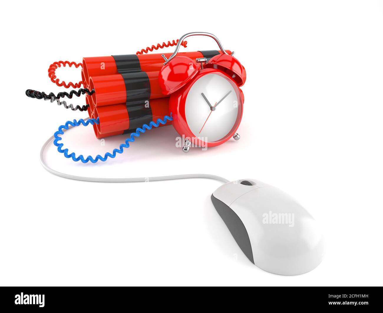 Time bomb with computer mouse isolated on white background Stock Photo ...