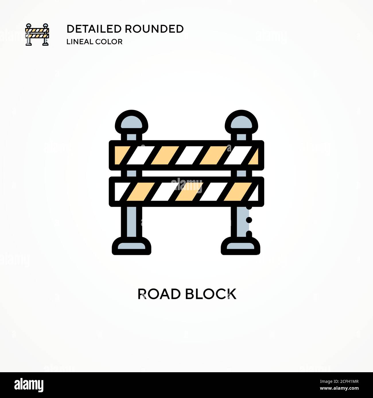 Road block vector icon. Modern vector illustration concepts. Easy to ...