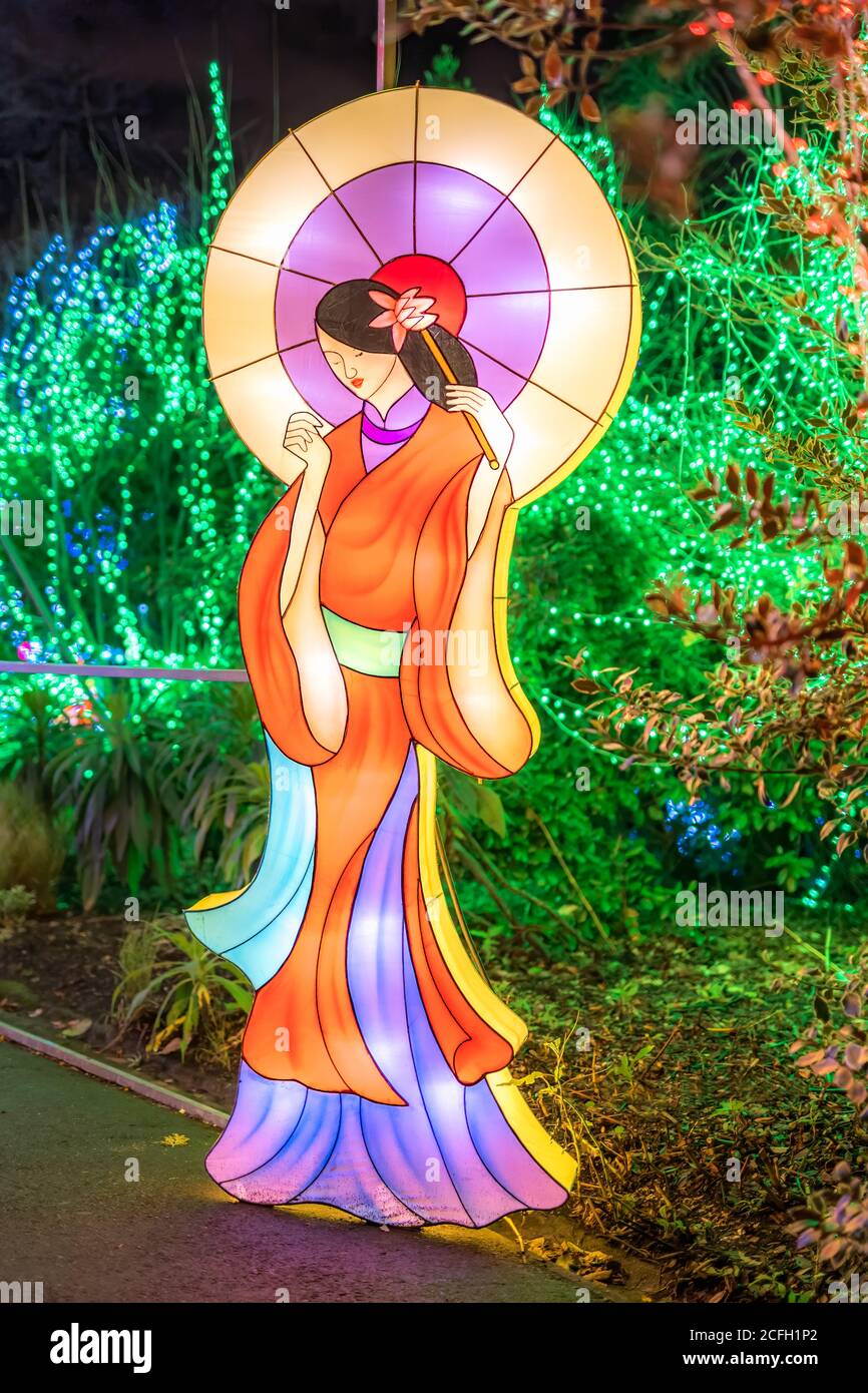 Dublin, Ireland, November 2018 Wild lights at Dublin zoo. Light ...