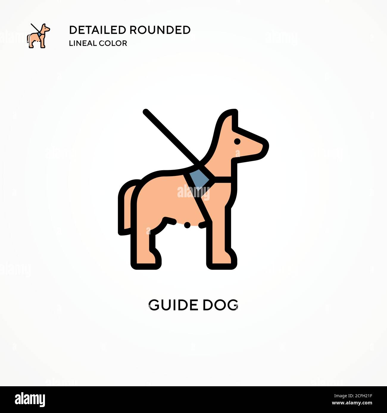 Guide dog vector icon. Modern vector illustration concepts. Easy to ...
