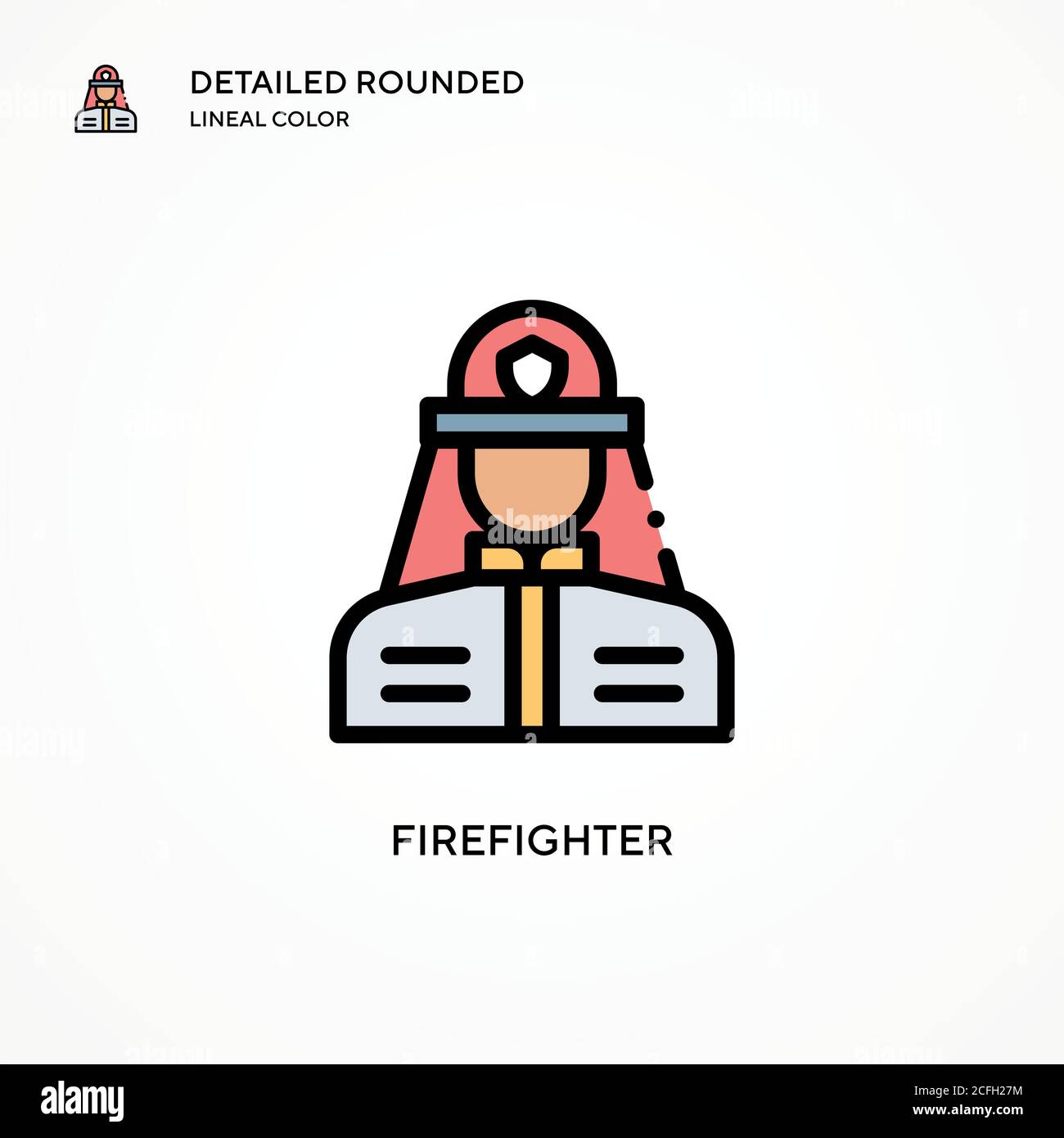 Firefighter vector icon. Modern vector illustration concepts. Easy to ...