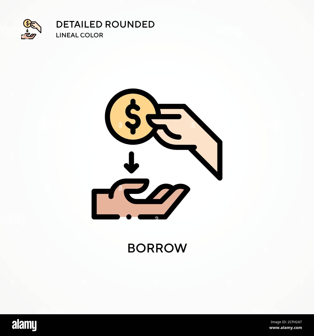 Borrow vector icon. Modern vector illustration concepts. Easy to edit ...