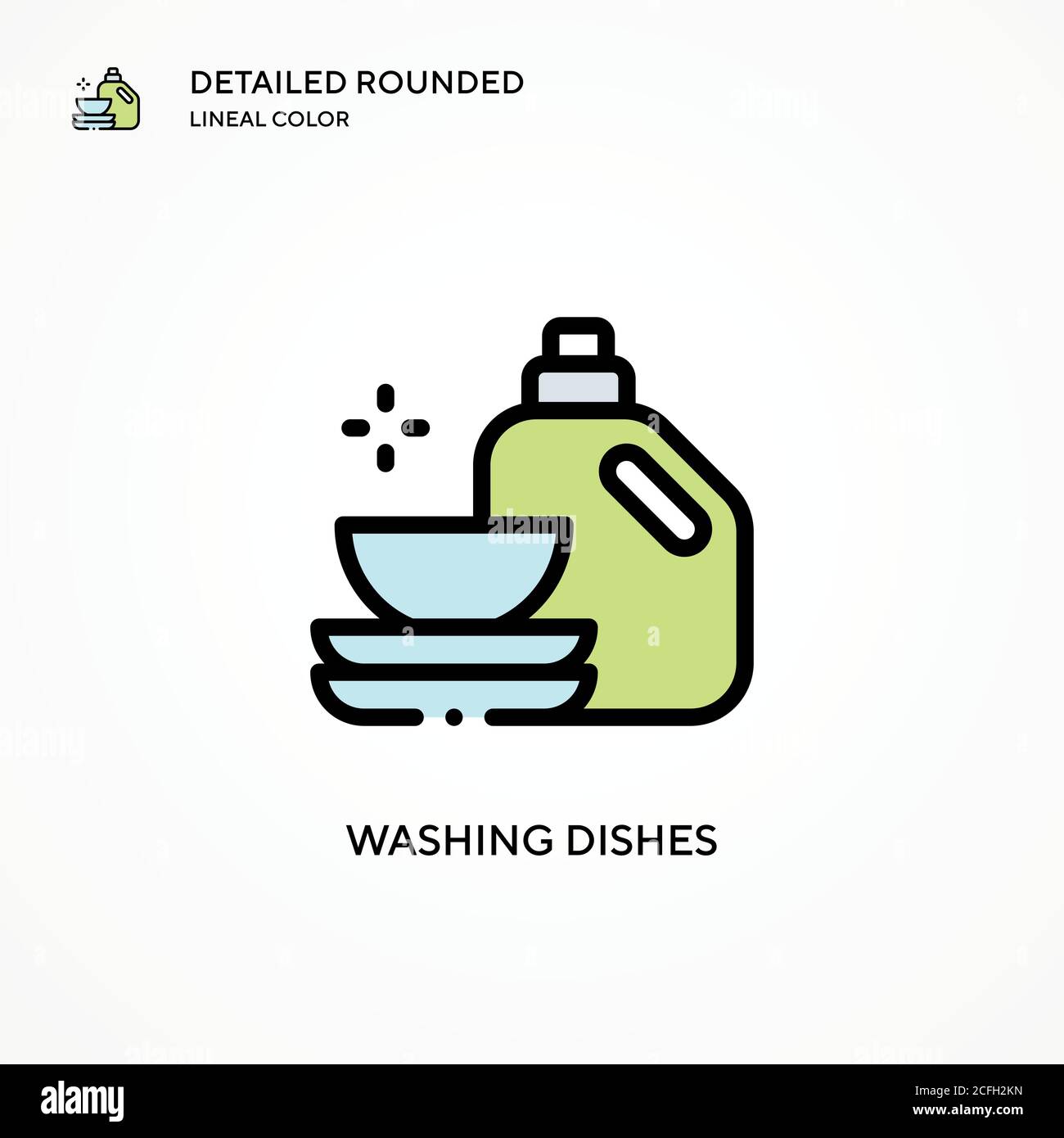 Washing dishes vector icon. Modern vector illustration concepts. Easy ...