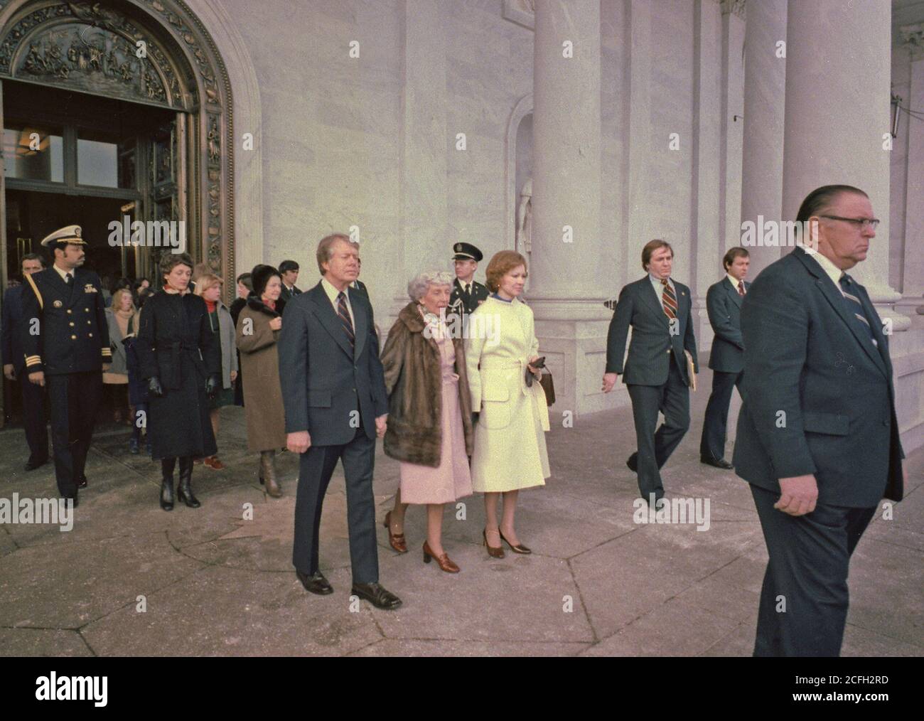 Jimmy Carter Muriel Humphrey and Rosalynn Carter at funeral services ...