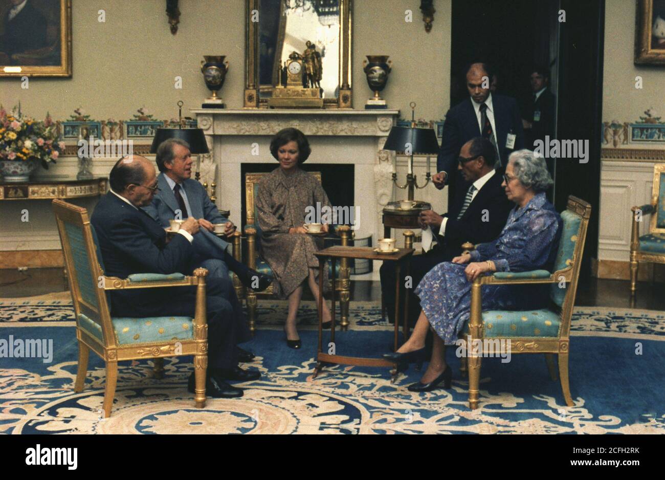 Menahem Begin Jimmy Carter Rosalynn Carter Anwar Sadat and Mrs. Begin ...