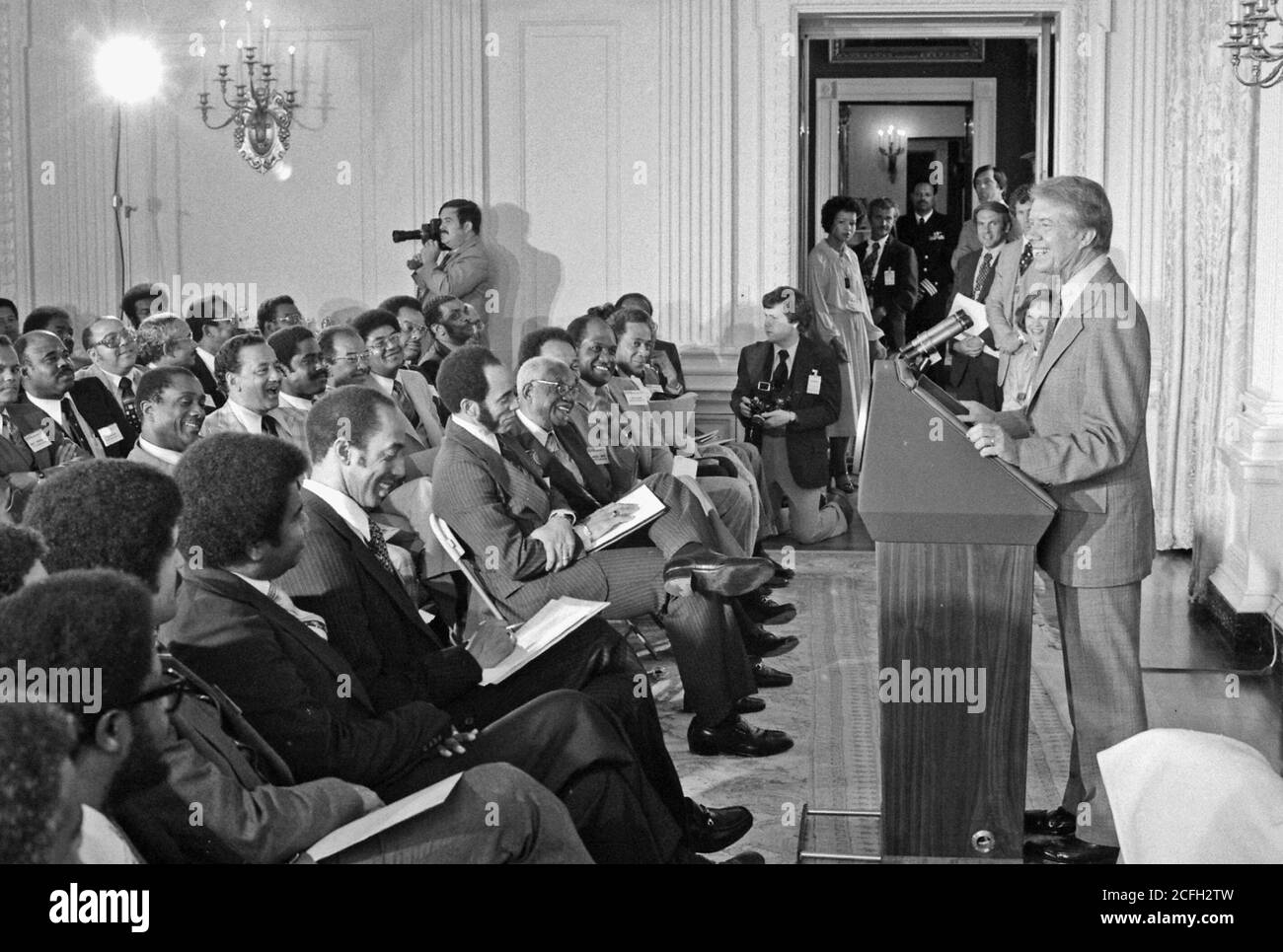 Jimmy Carter meets with black businessmen ca. 14 June 1978 Stock Photo ...