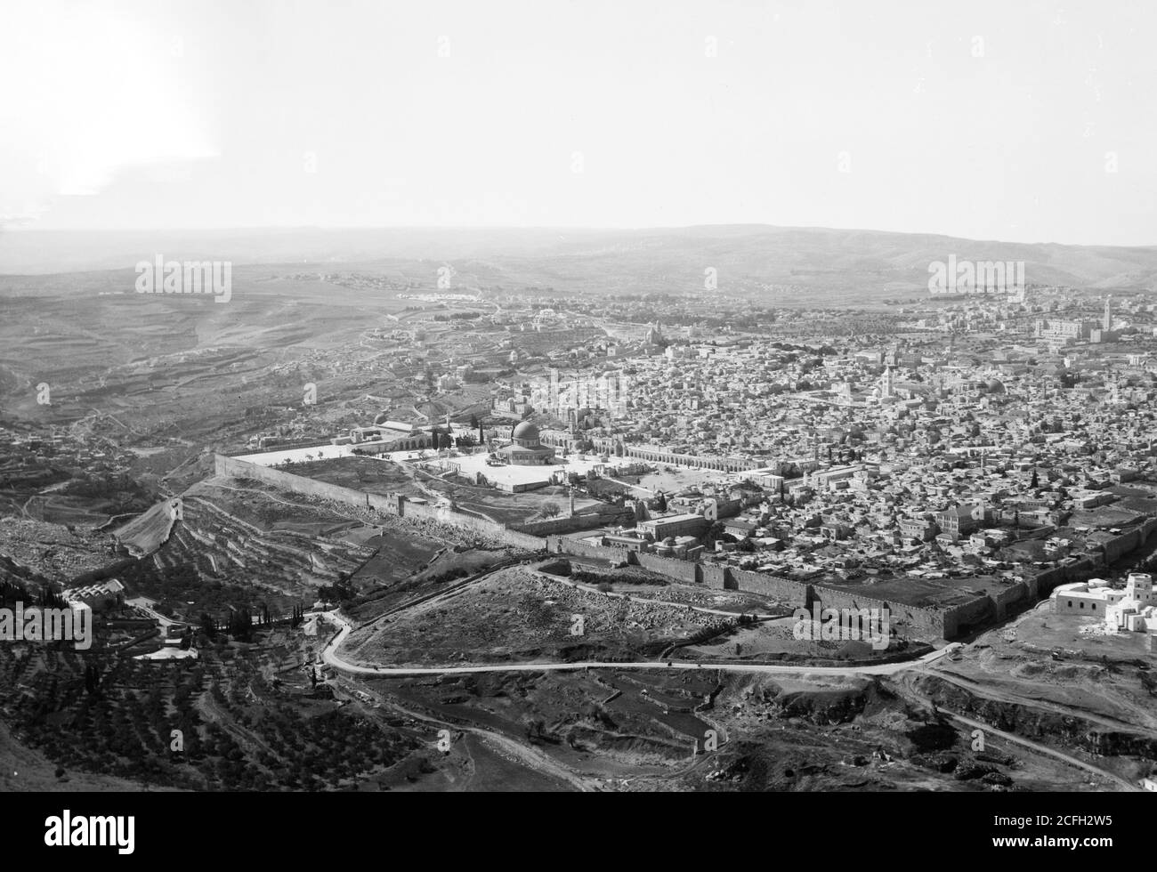 Middle East History - Air views of Palestine. Jerusalem from the air ...
