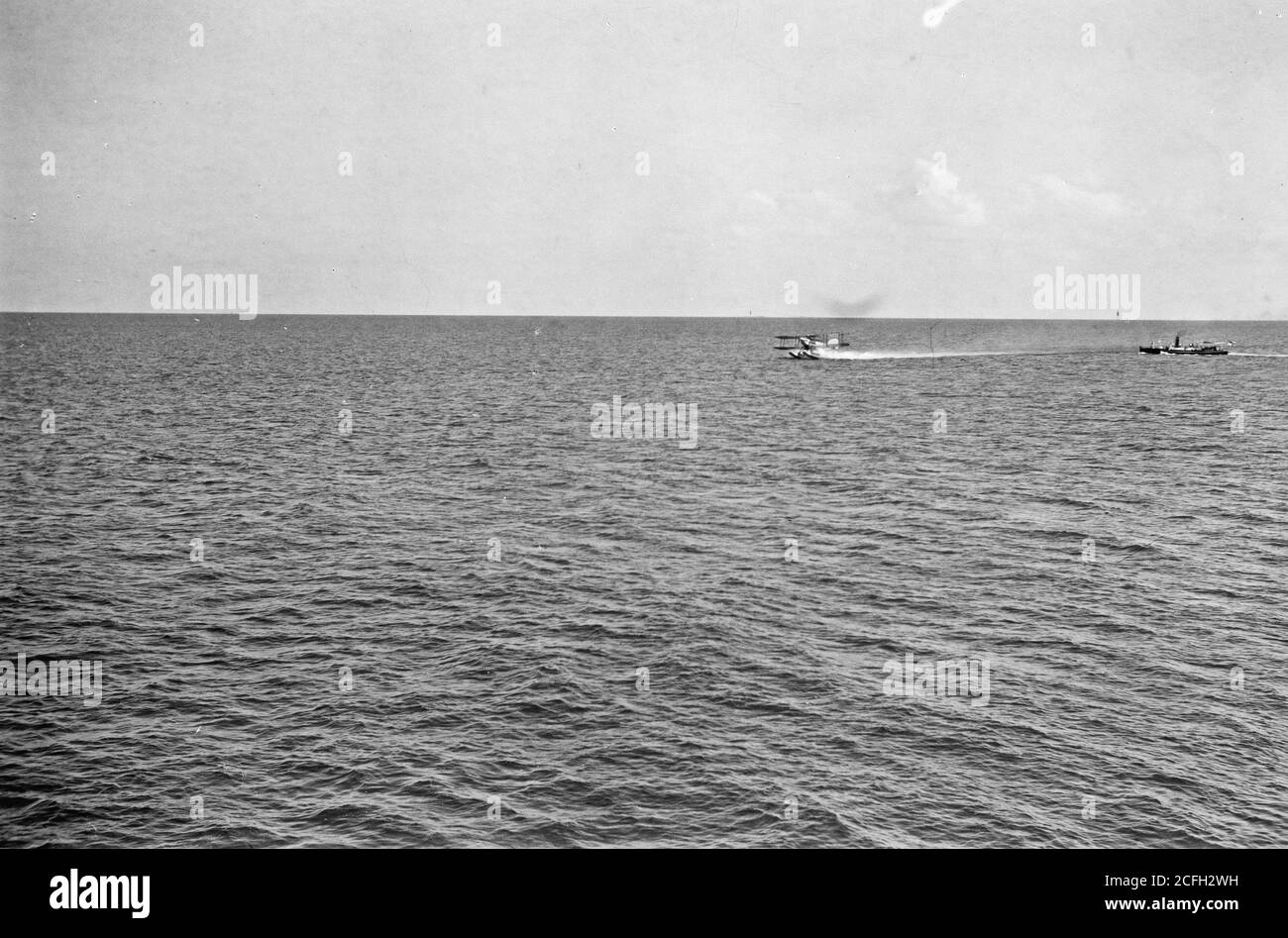 Middle East History - Egypt. Suez Canal. British hydroplane at entrance ...