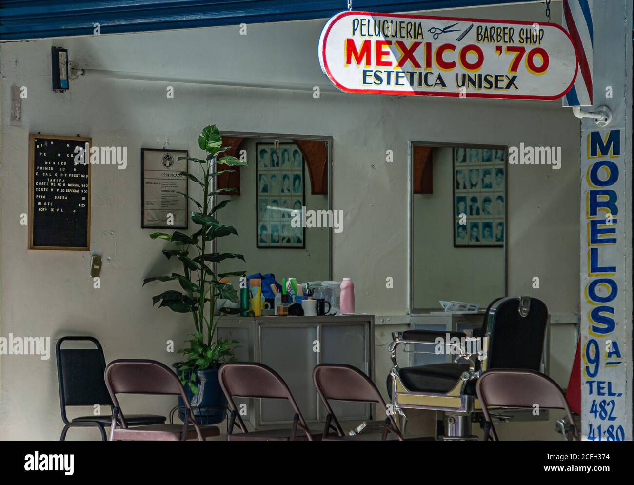 Acapulco, Mexico - November 25, 2008: Morelo open barber, nail and ...