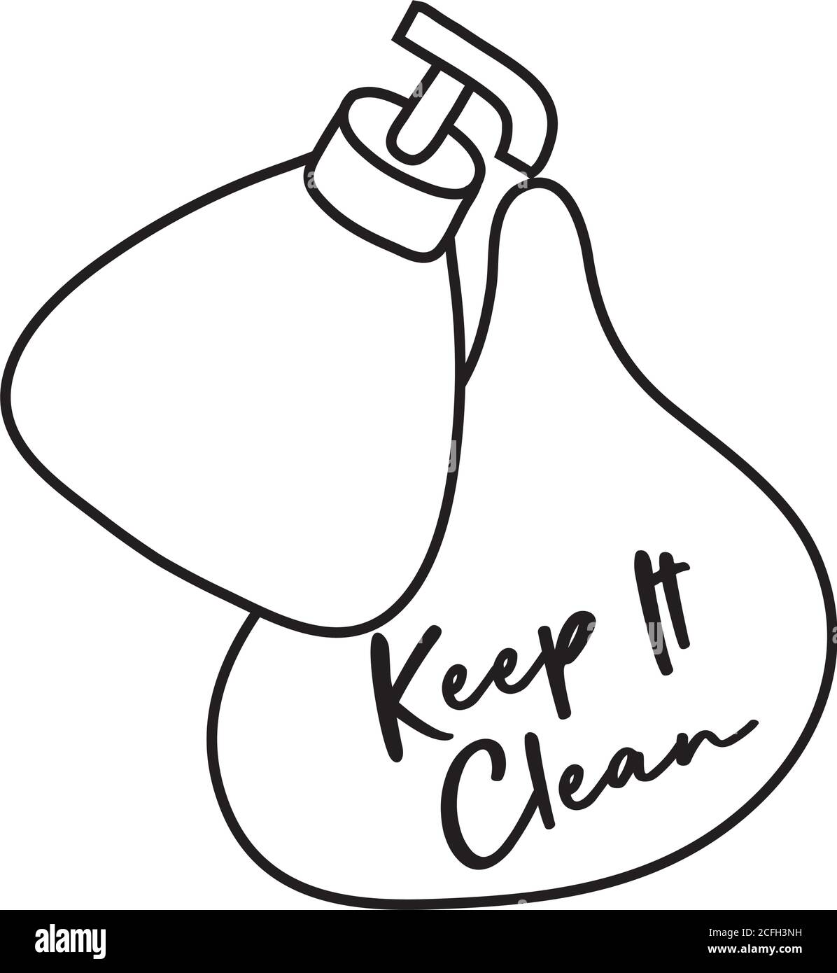 keep it clean campaing lettering with bottle line style icon vector ...