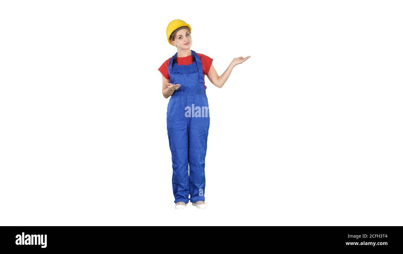 Woman architect engineer presenting Cut Out Stock Images & Pictures - Alamy