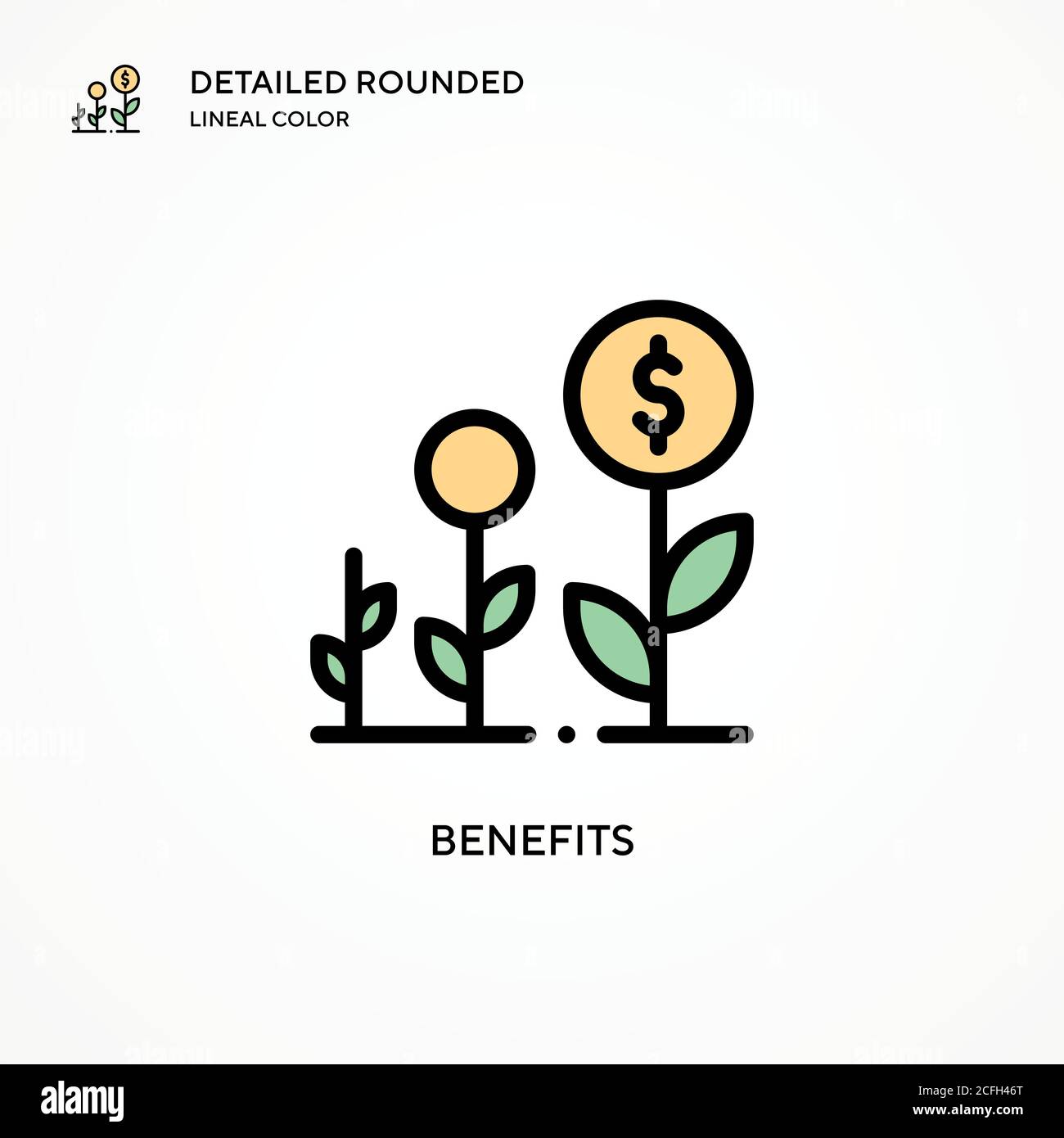 Benefits vector icon. Modern vector illustration concepts. Easy to edit ...