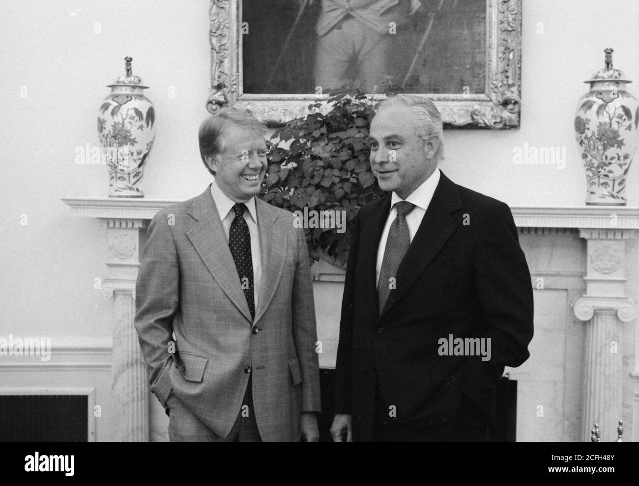 Jimmy Carter with Robert Strauss ca. 14 April 1978 Stock Photo - Alamy