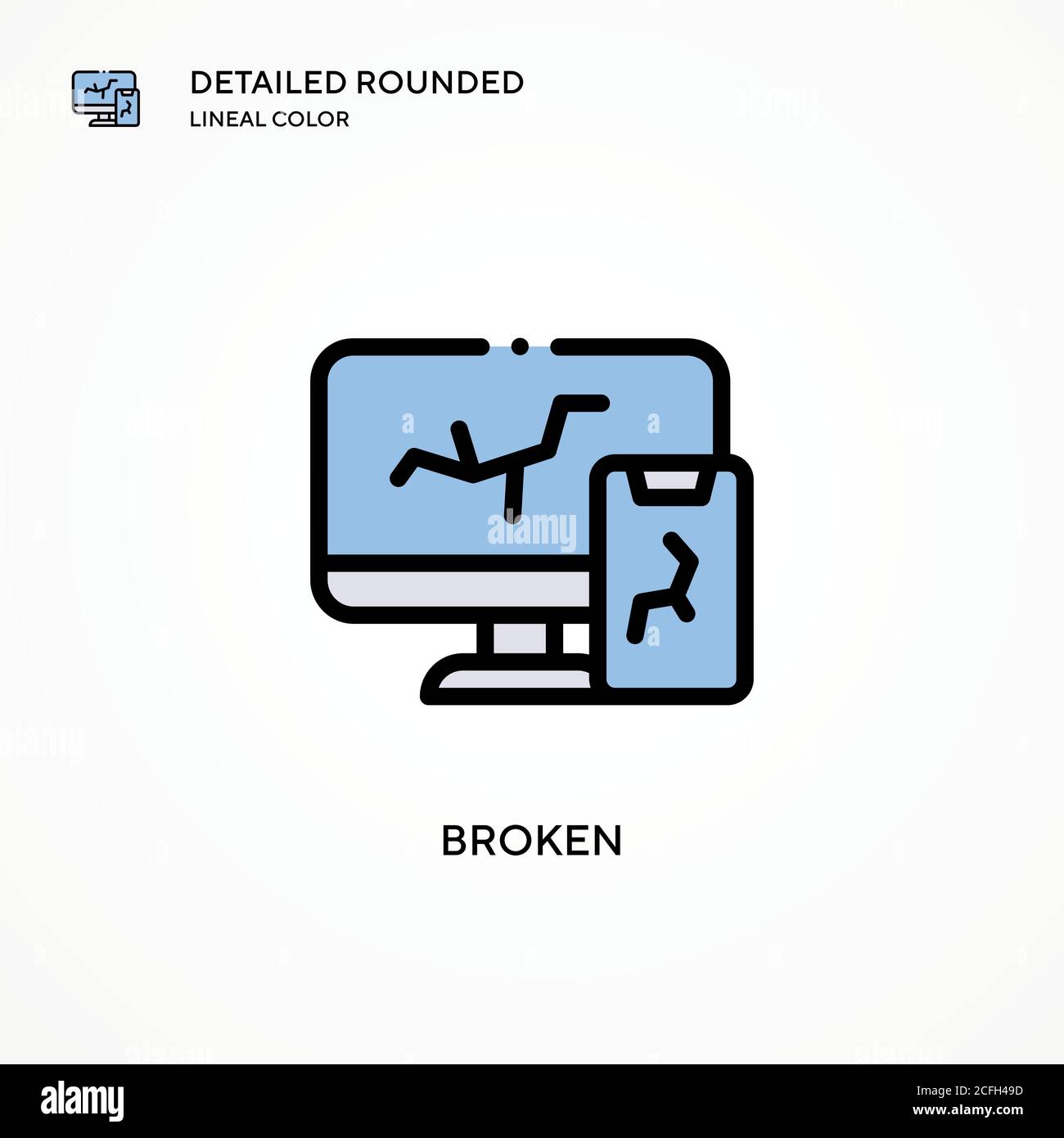 Broken vector icon. Modern vector illustration concepts. Easy to edit ...