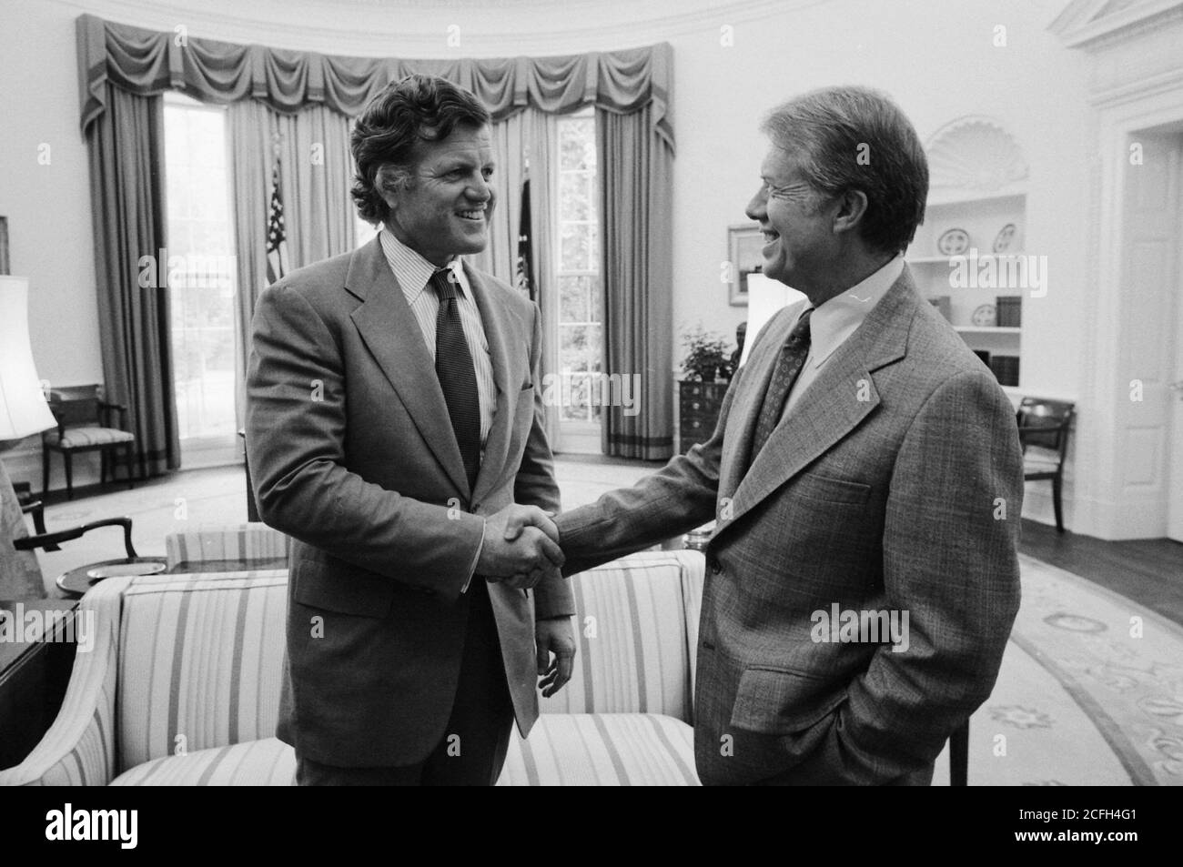 Jimmy Carter with Senator Edward Kennedy ca. 26 June 1978 Stock Photo ...