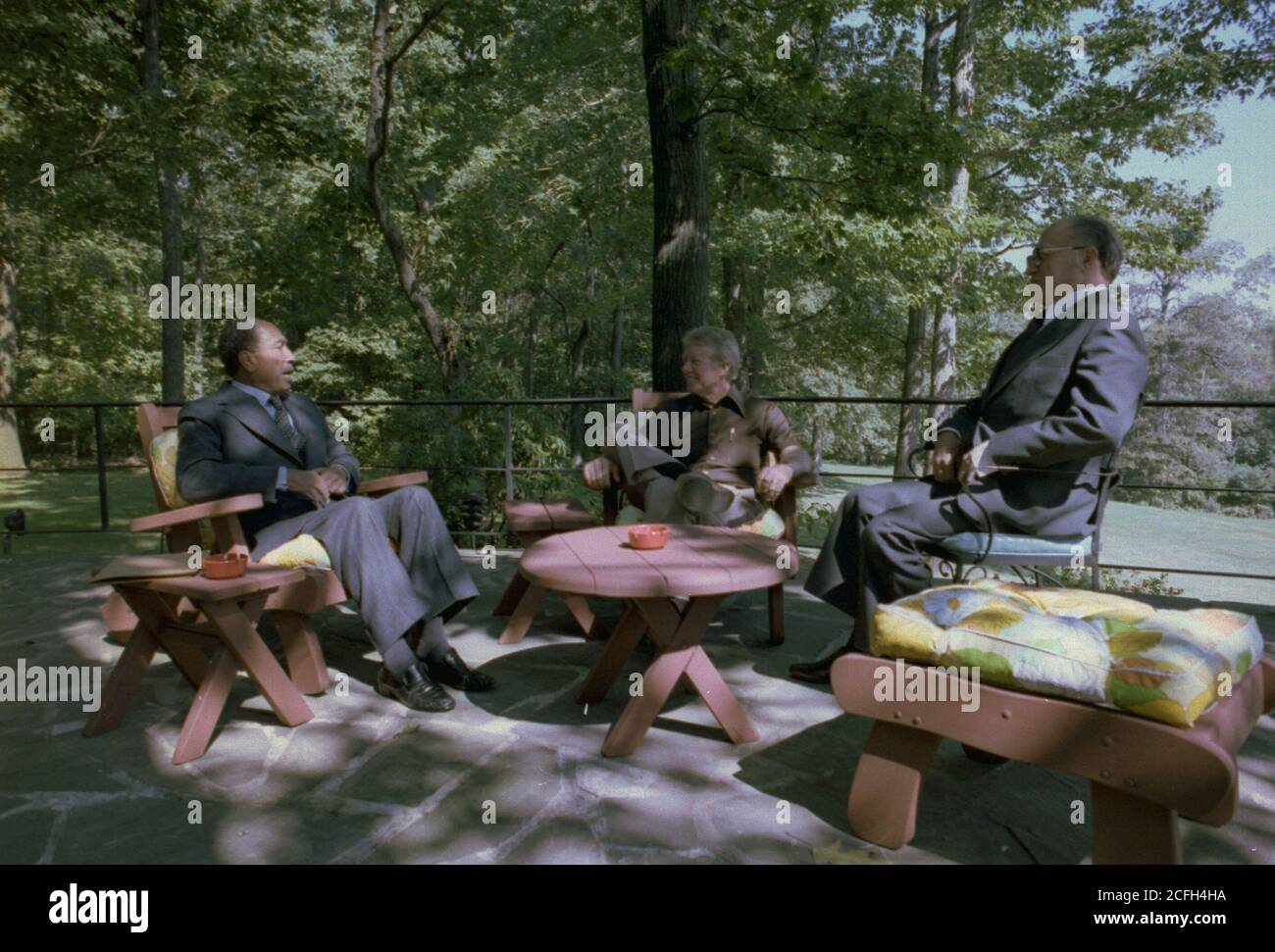 "Anwar Sadat, Jimmy Carter and Menahem Begin hold one of their Camp ...