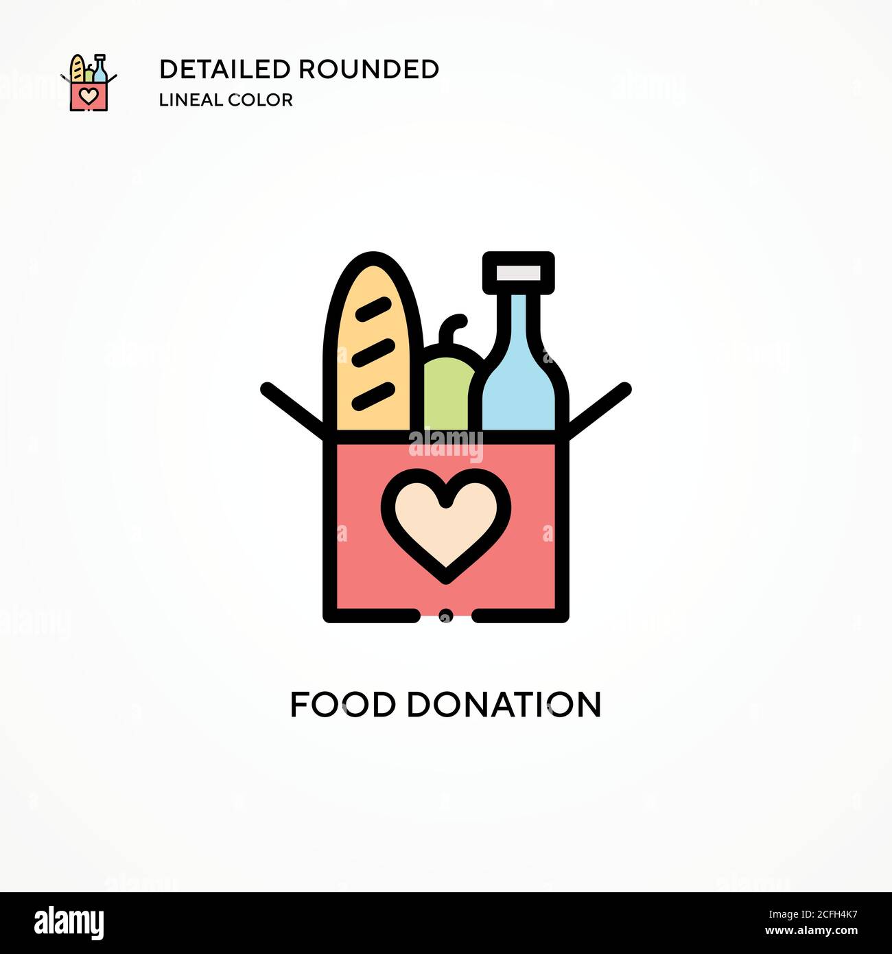 Food donation vector icon. Modern vector illustration concepts. Easy to ...