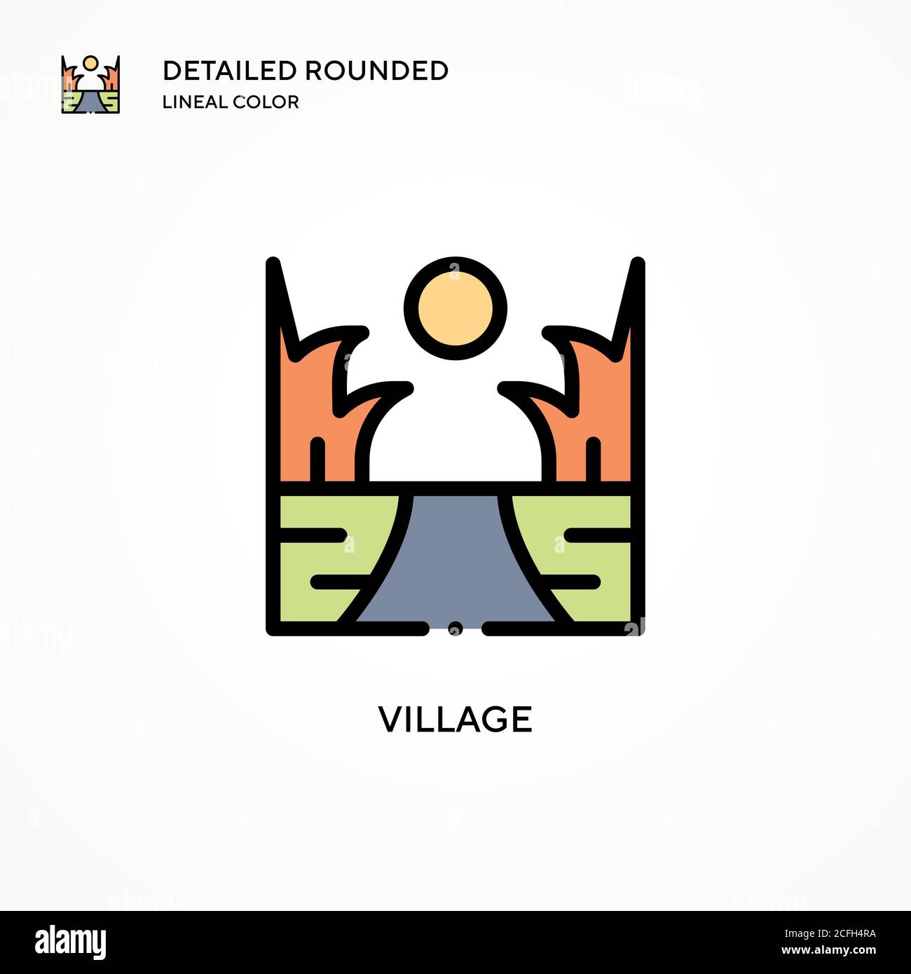 Village vector icon. Modern vector illustration concepts. Easy to edit ...