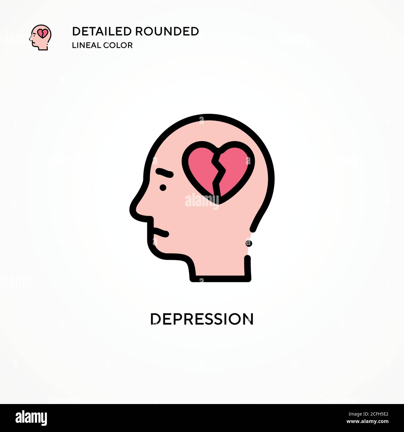 Depression vector icon. Modern vector illustration concepts. Easy to ...