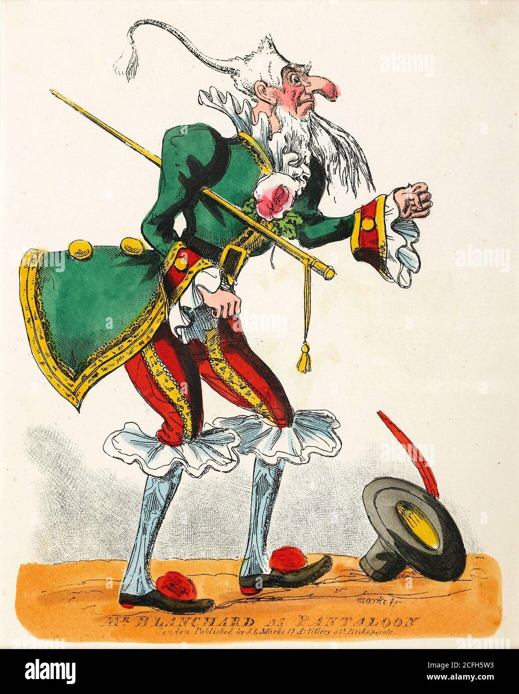 J l theatrical portrait mr blanchard as pantaloon hi-res stock ...