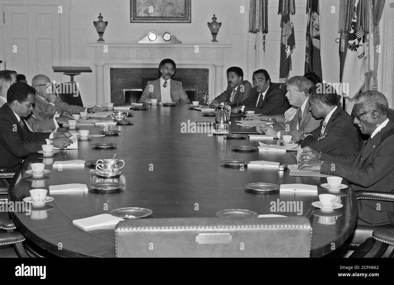 Jimmy carter meeting Black and White Stock Photos & Images - Alamy