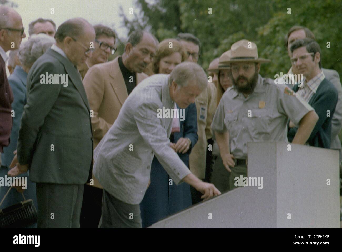 Jimmy Carter Menahem Begin and Anwar Sadat visit the Gettysburg ...