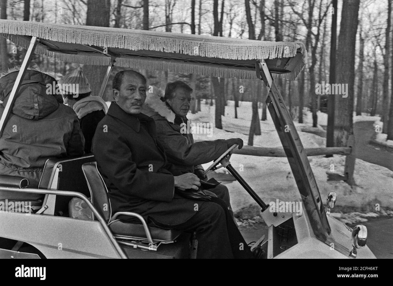 Anwar Sadat and Jimmy Carter at Camp David ca. 5 February 1978 Stock ...