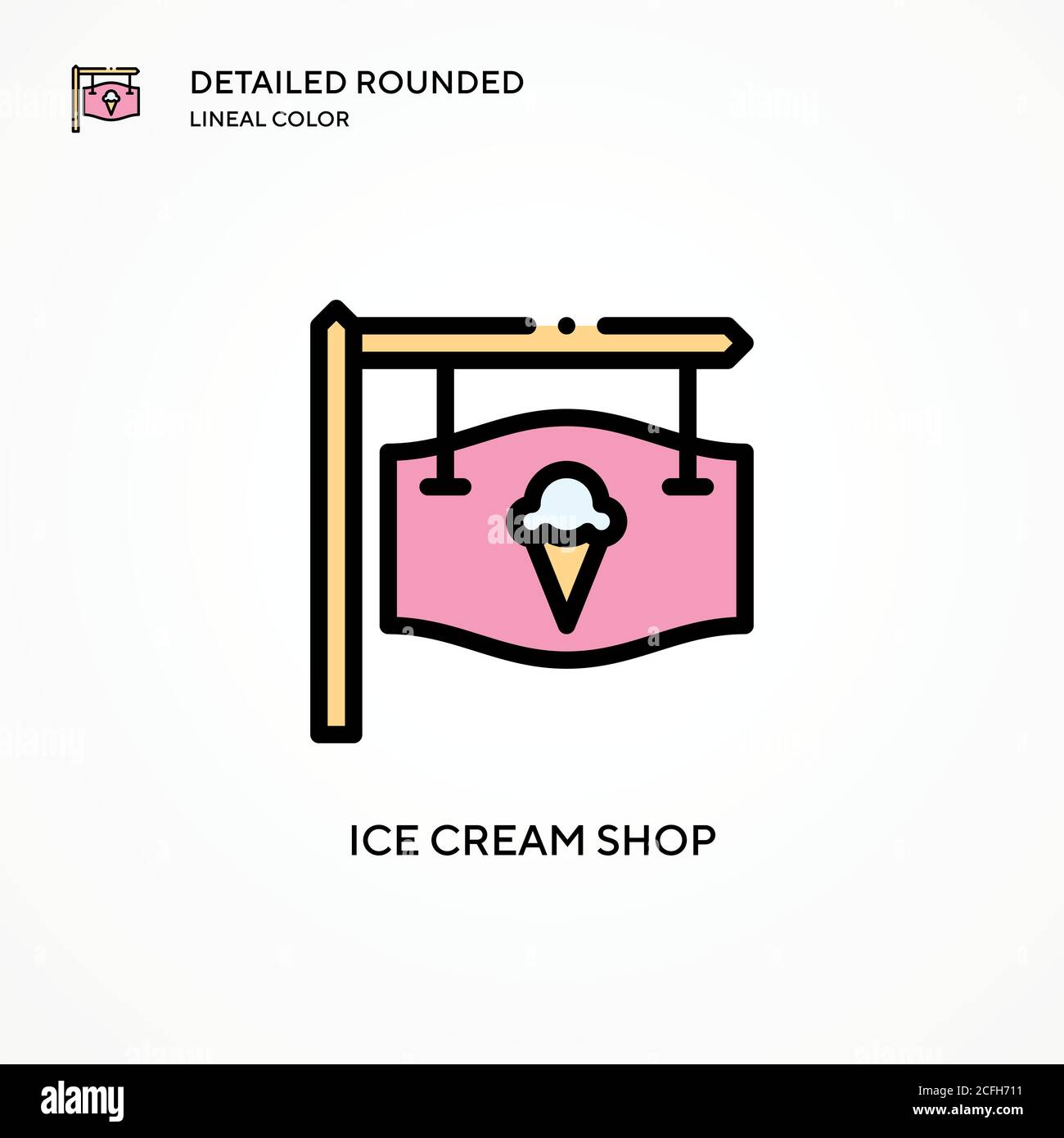 Ice cream shop vector icon. Modern vector illustration concepts. Easy ...