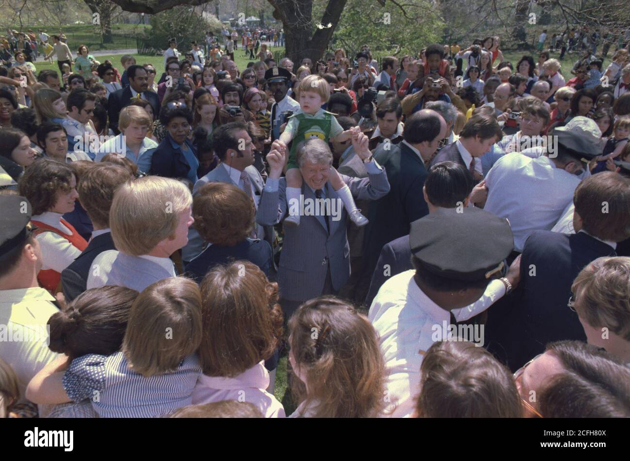 Jimmy Carter with grandson Jason Carter at the White House Easter Egg ...