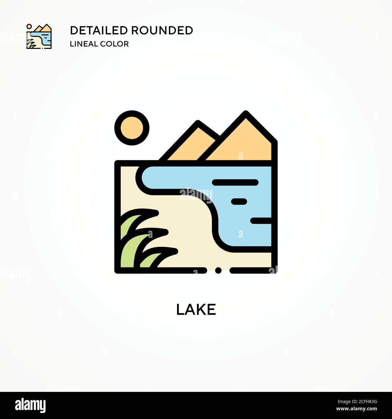 Lake vector icon. Modern vector illustration concepts. Easy to edit and ...