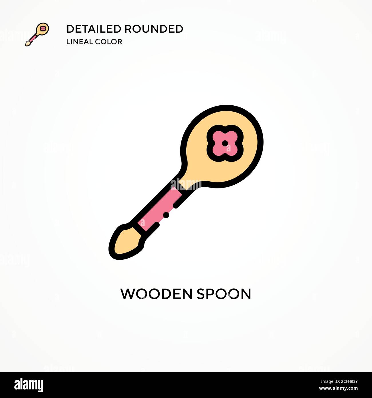 Wooden spoon vector icon. Modern vector illustration concepts. Easy to ...