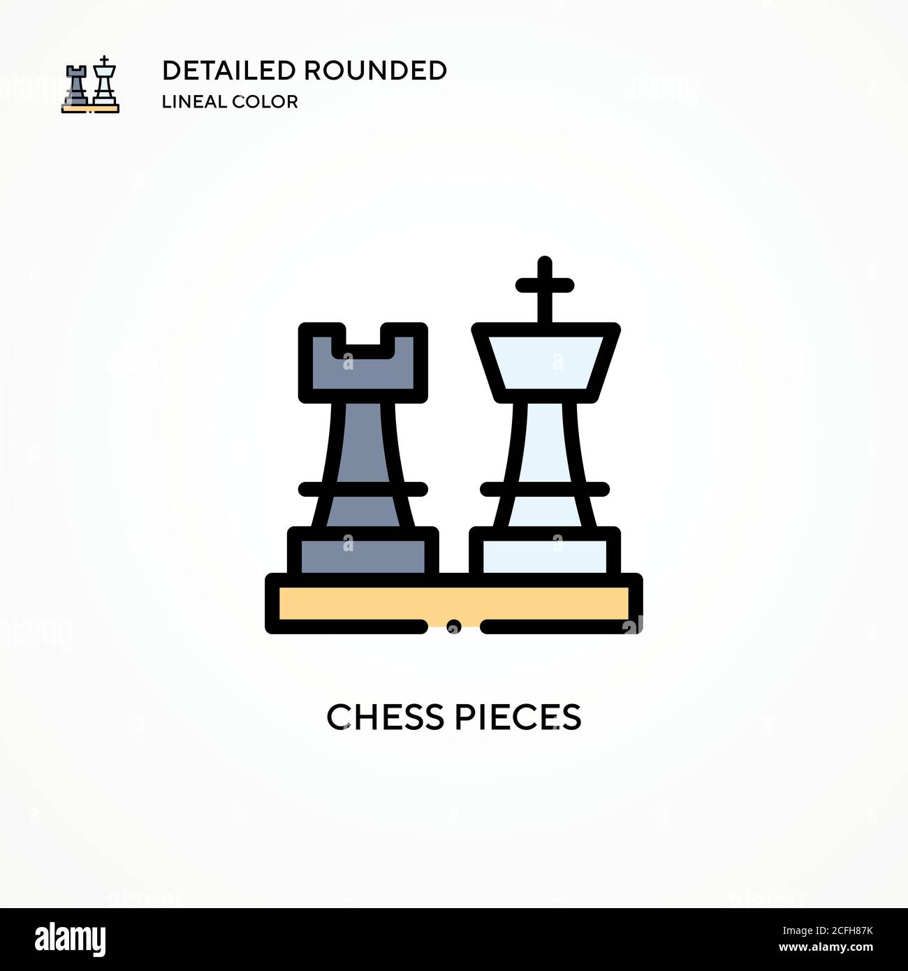 Chess Pieces Vector Icon Modern Vector Illustration Concepts Easy To