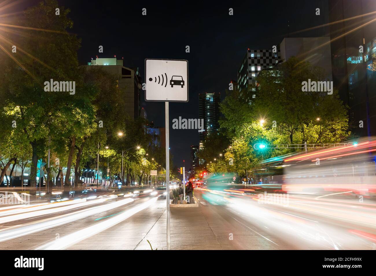 Speed radar sign Stock Photo - Alamy