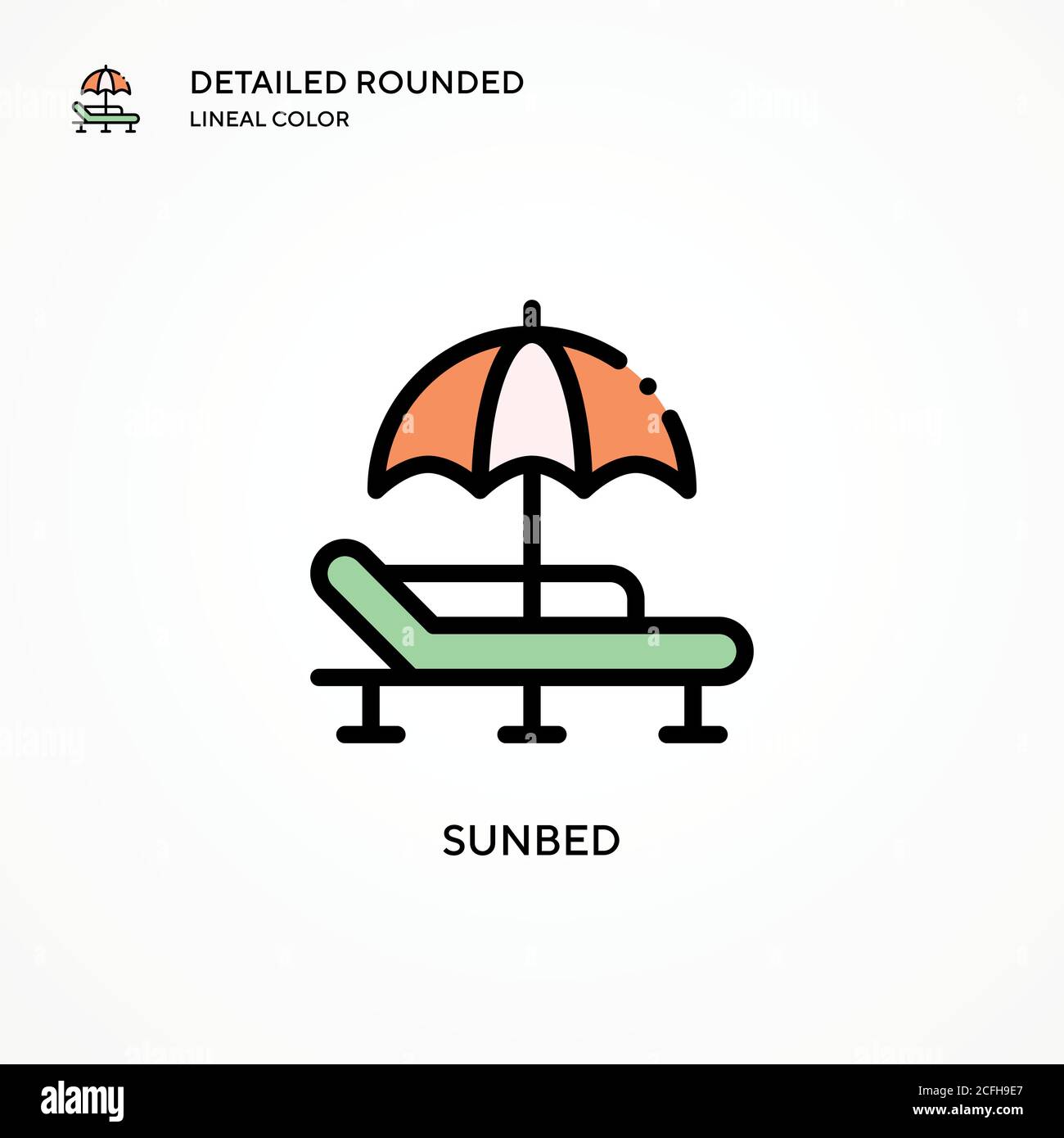 Sunbed vector icon. Modern vector illustration concepts. Easy to edit ...