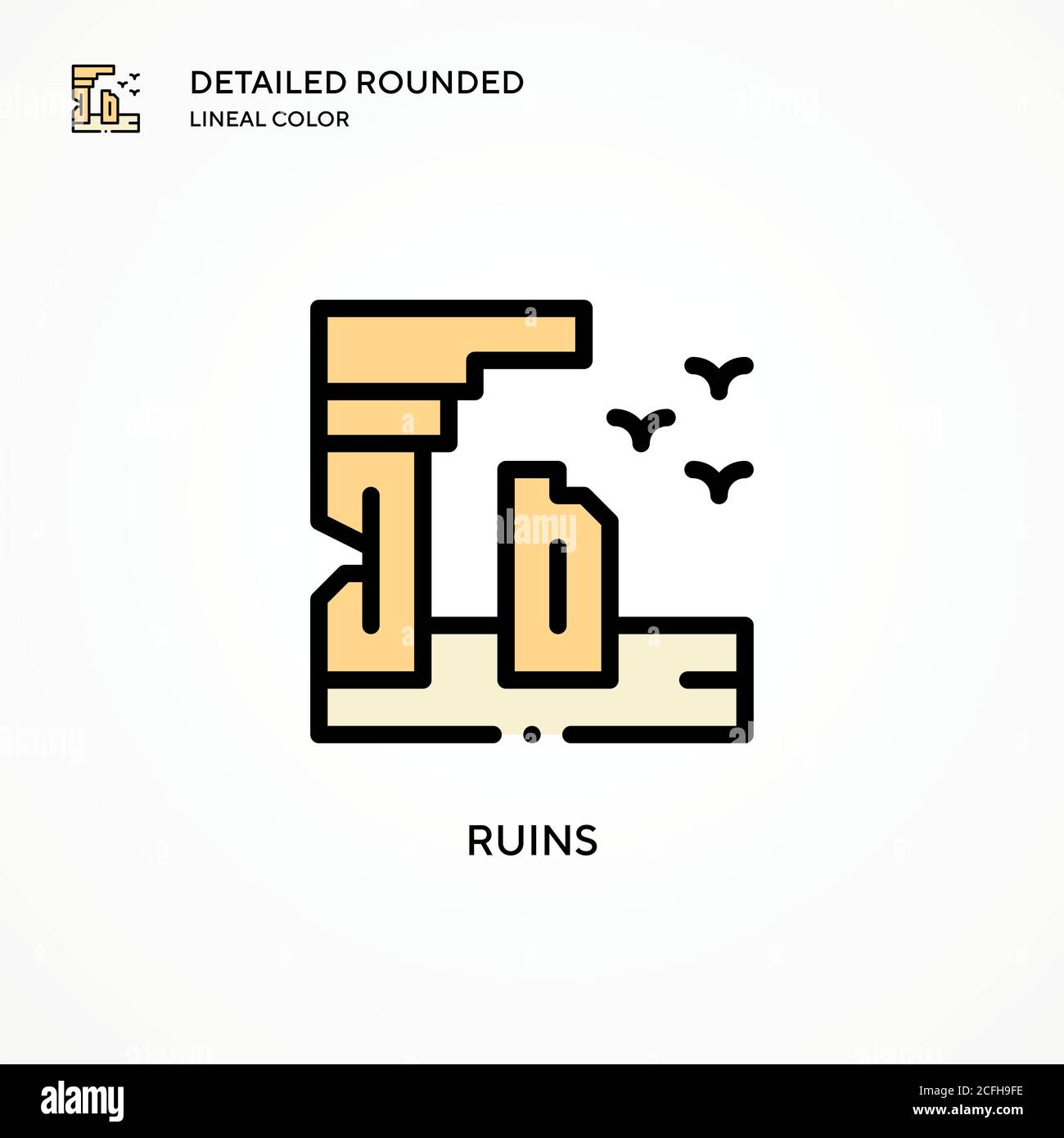 Ruins vector icon. Modern vector illustration concepts. Easy to edit ...