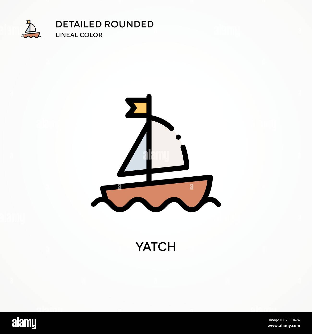 Yatch vector icon. Modern vector illustration concepts. Easy to edit ...