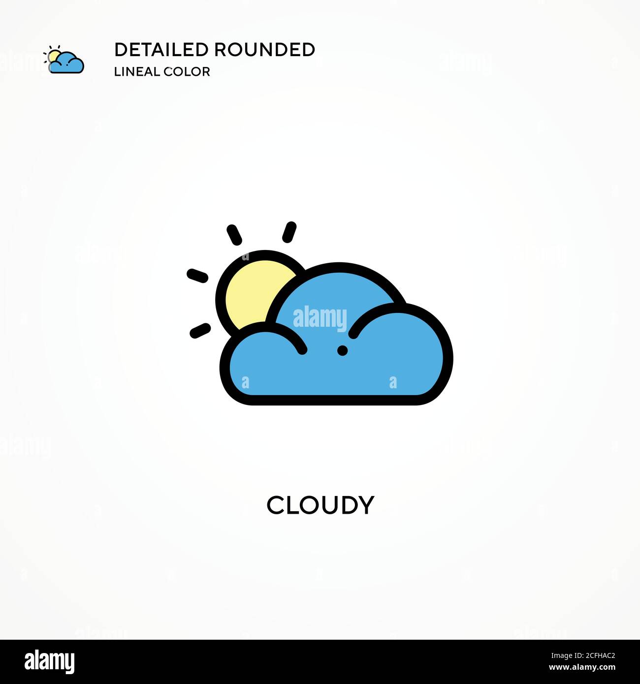 Cloudy vector icon. Modern vector illustration concepts. Easy to edit ...
