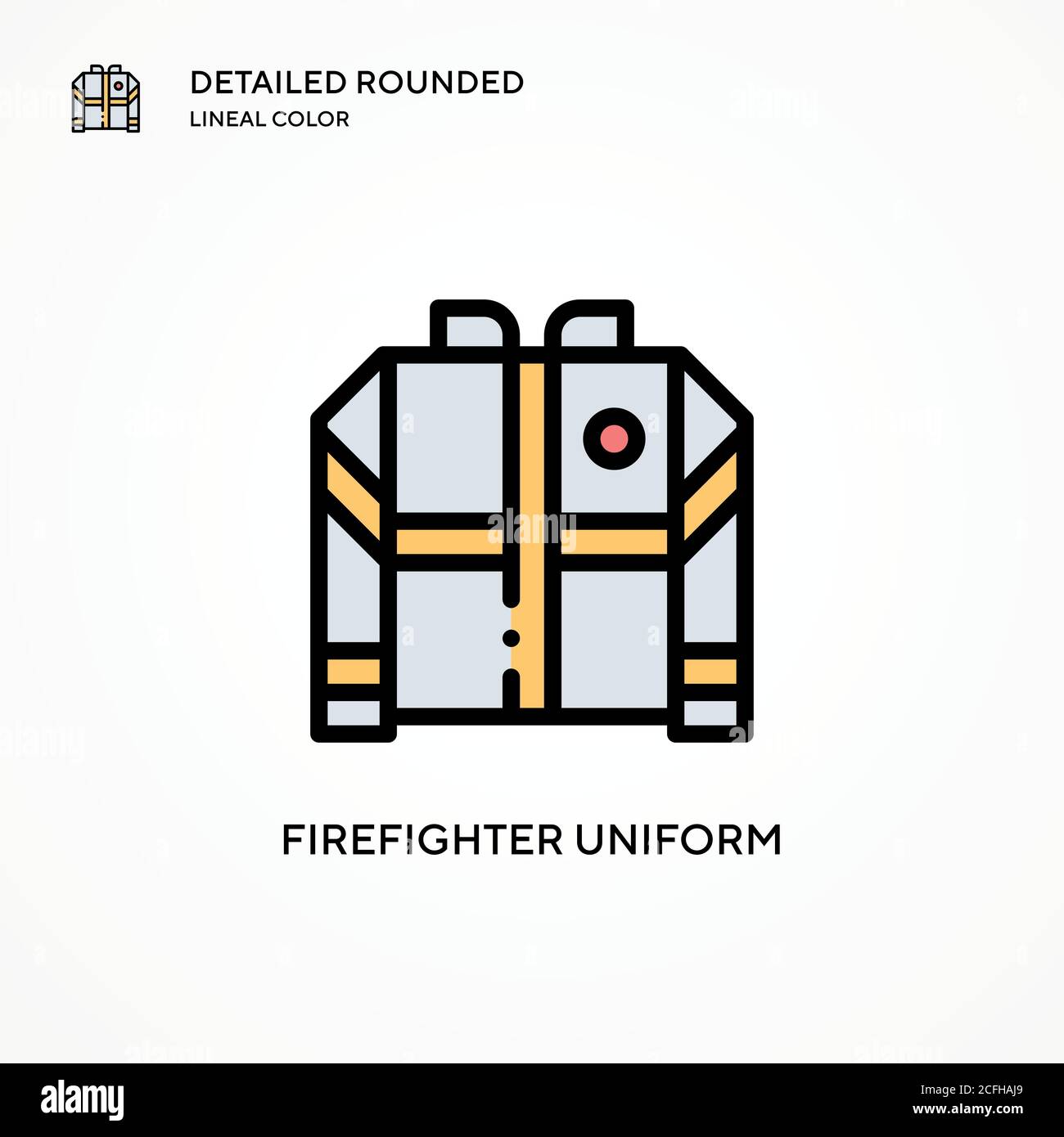 Firefighter uniform vector icon. Modern vector illustration concepts ...