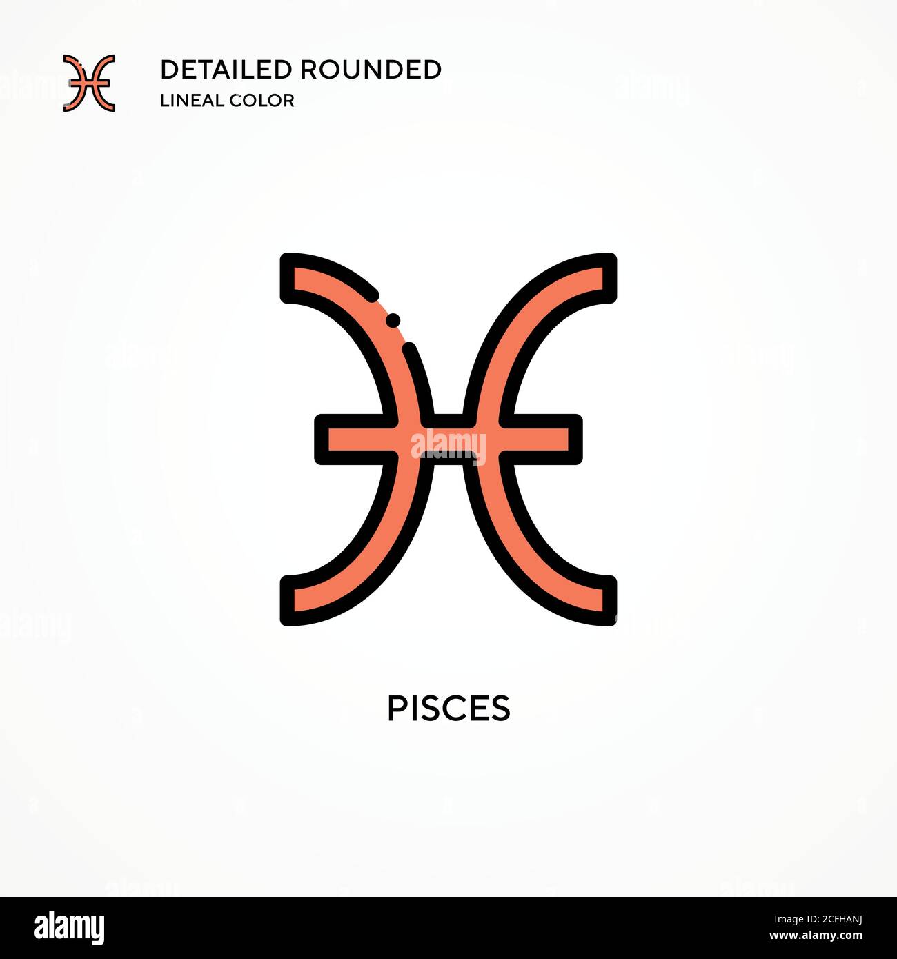 Pisces vector icon. Modern vector illustration concepts. Easy to edit ...