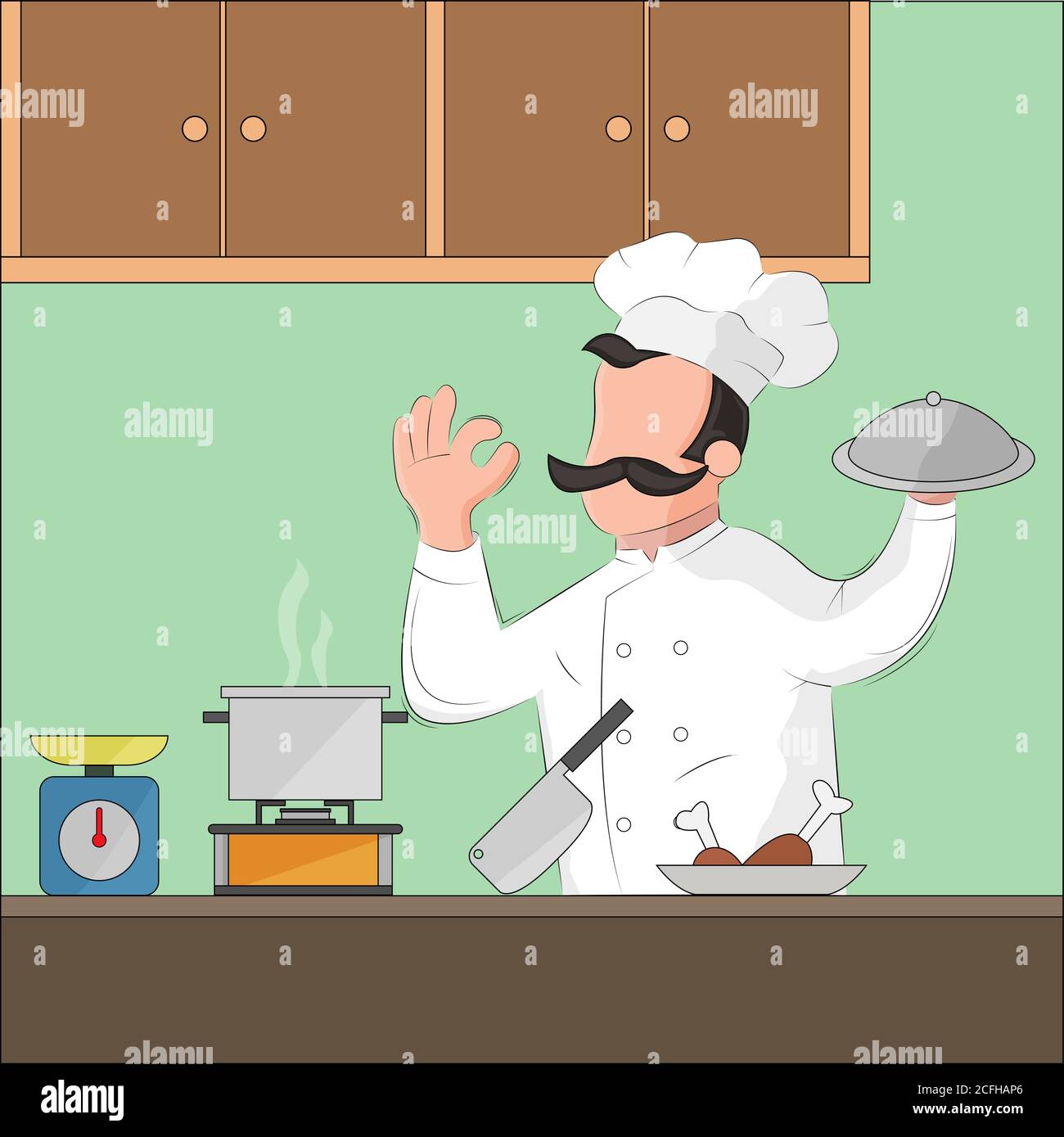 Illustration vector design of background of chef is cooking Stock ...