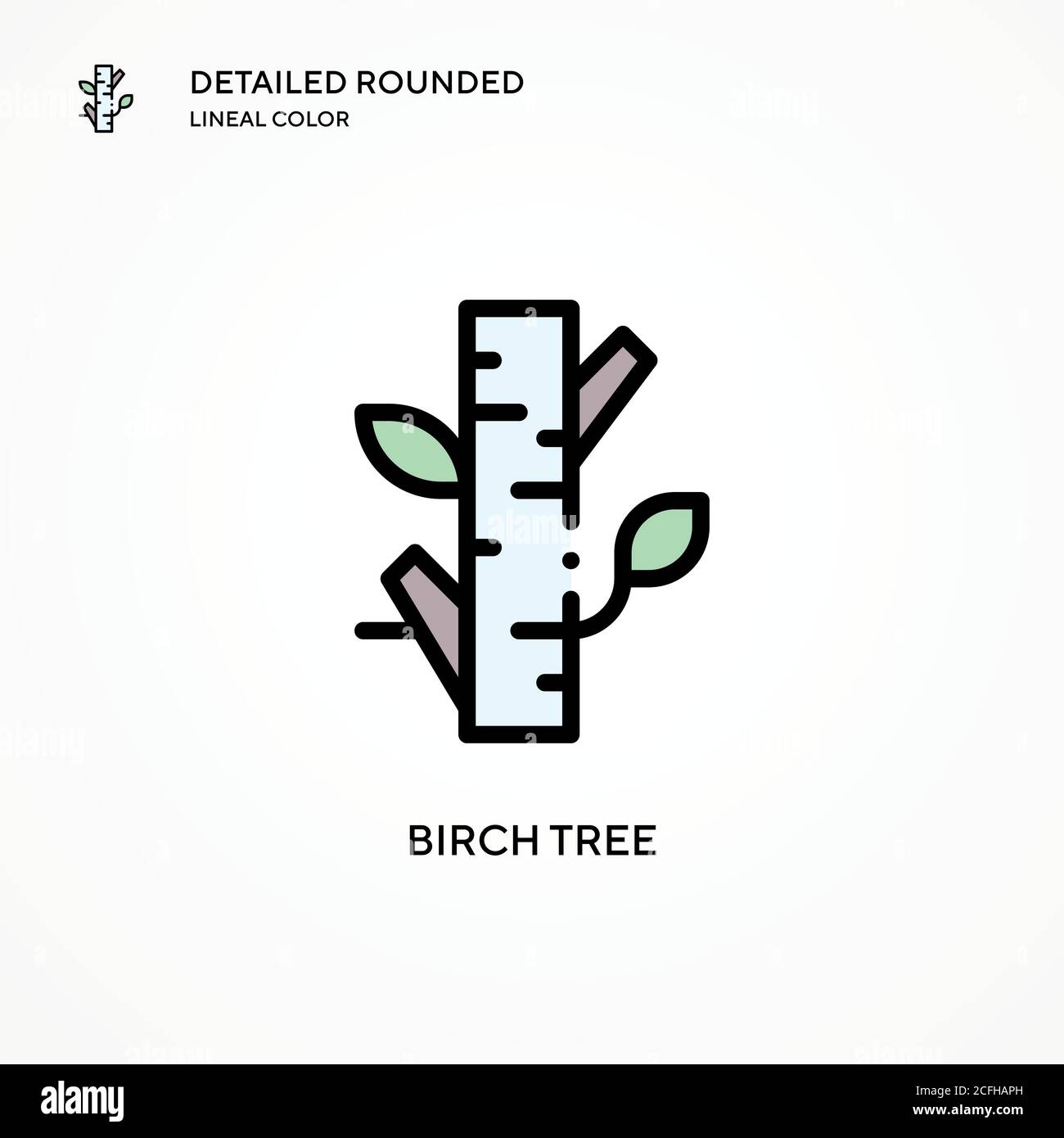 Birch tree vector icon. Modern vector illustration concepts. Easy to ...