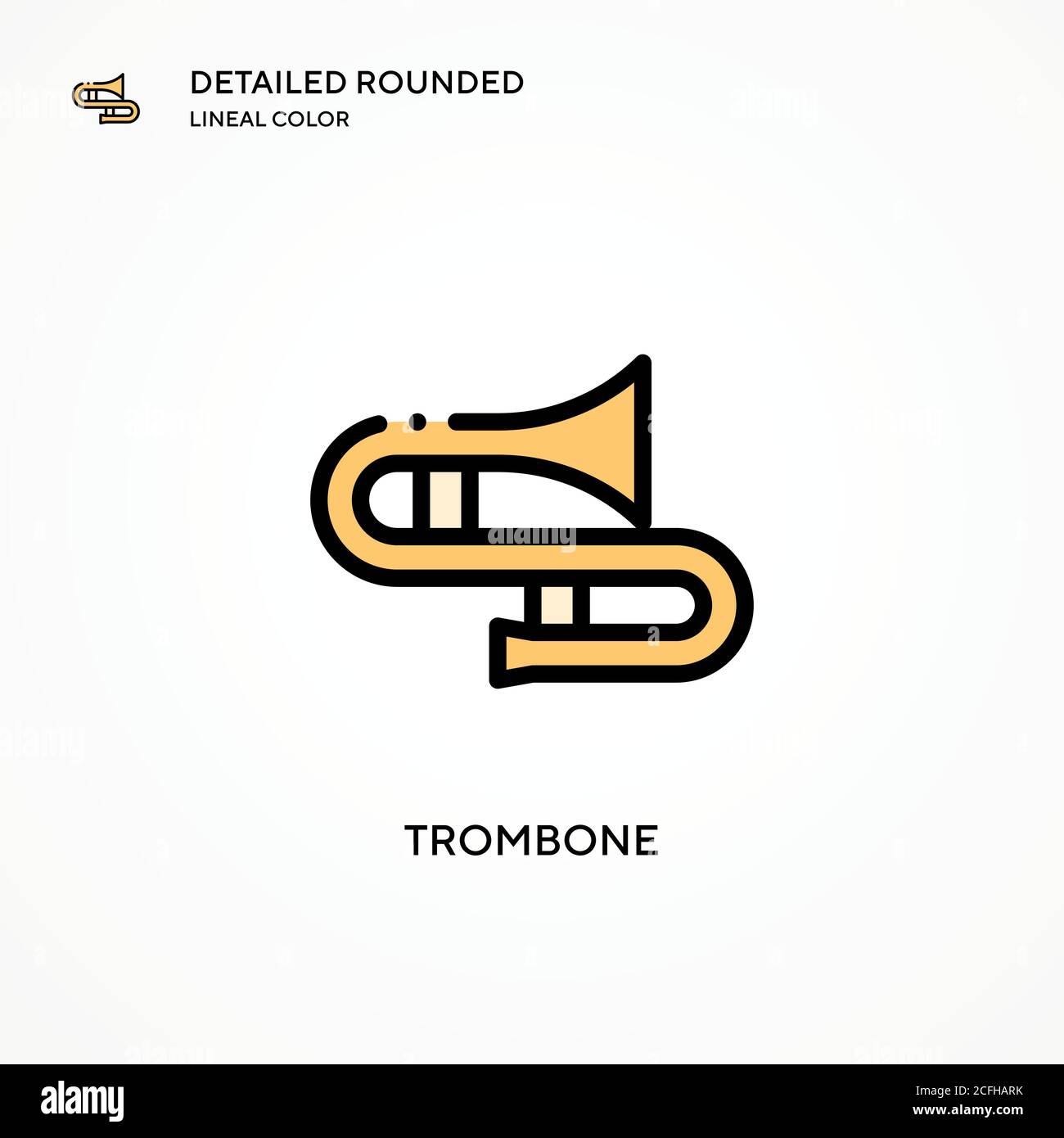 Trombonist white background Stock Vector Images - Alamy